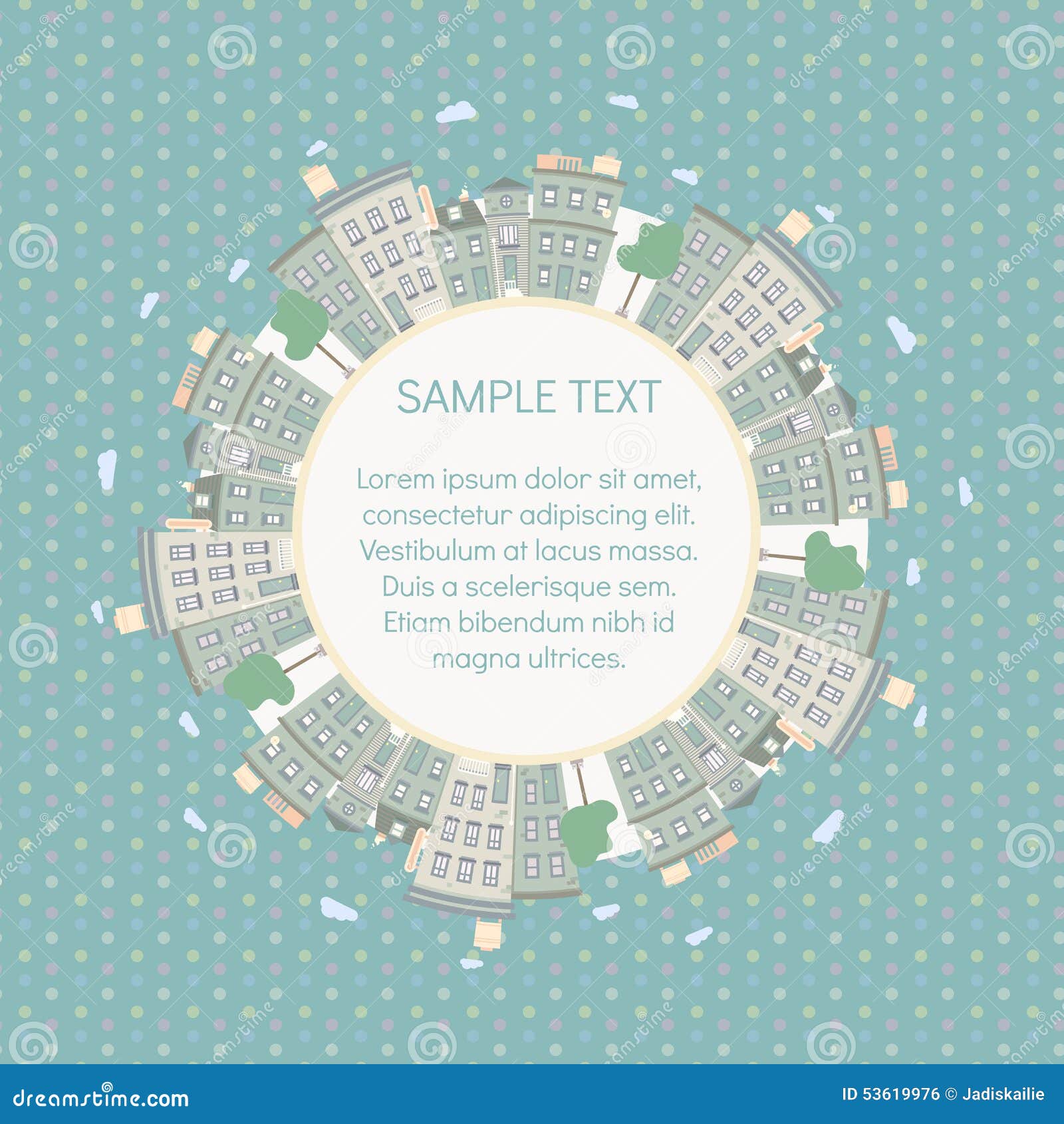 Circle Cityscape Frame Background Stock Vector - Illustration of ...