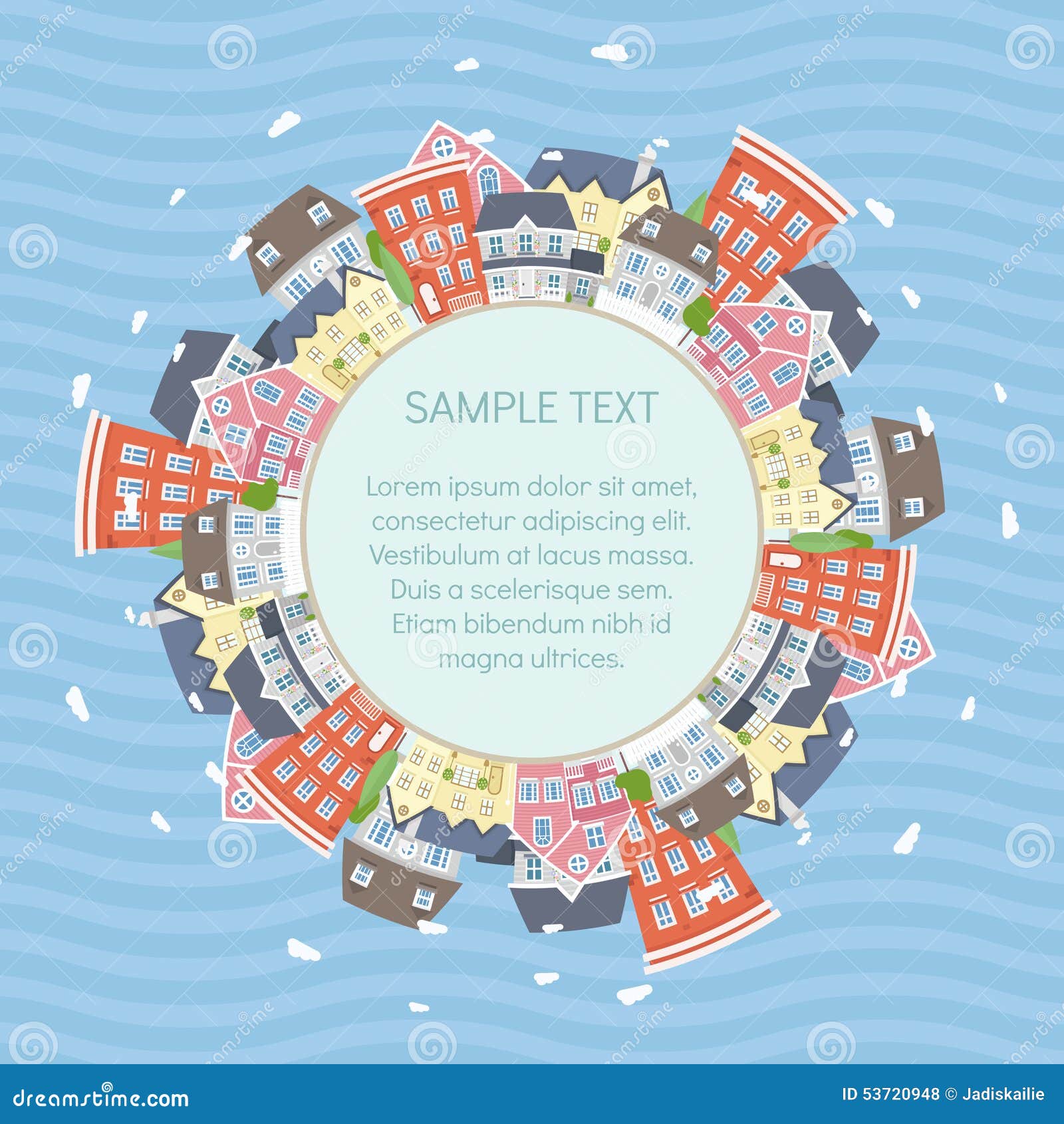 Circle Cityscape Frame Background Stock Vector - Illustration of ...