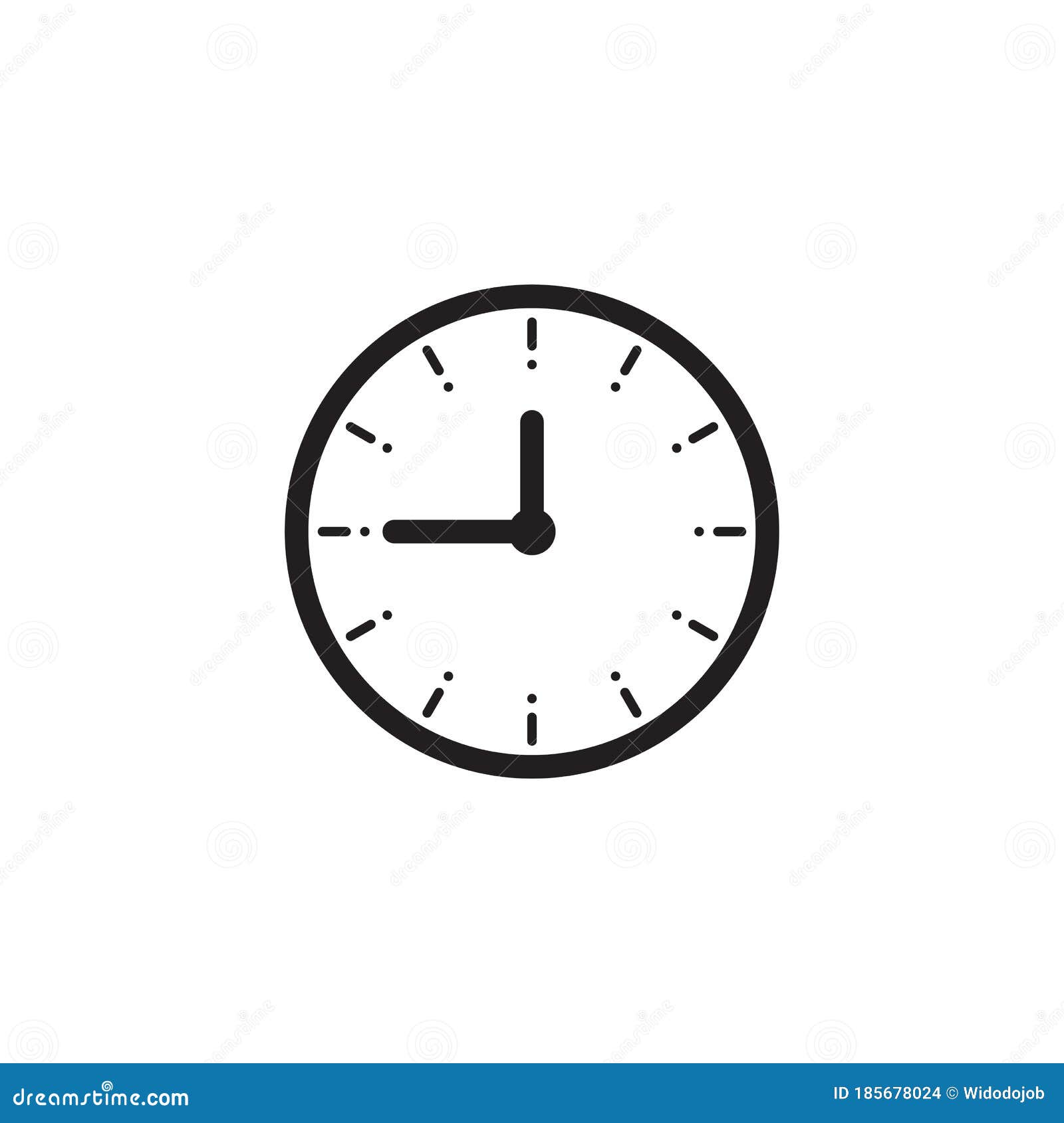 Circle Clock Icon Symbol Vector Stock Vector - Illustration of ...