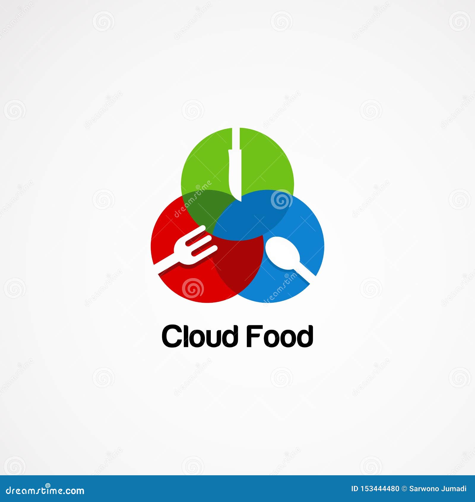 Circle Cloud Food Logo Vector Concept, Icon, Element, and Template for ...