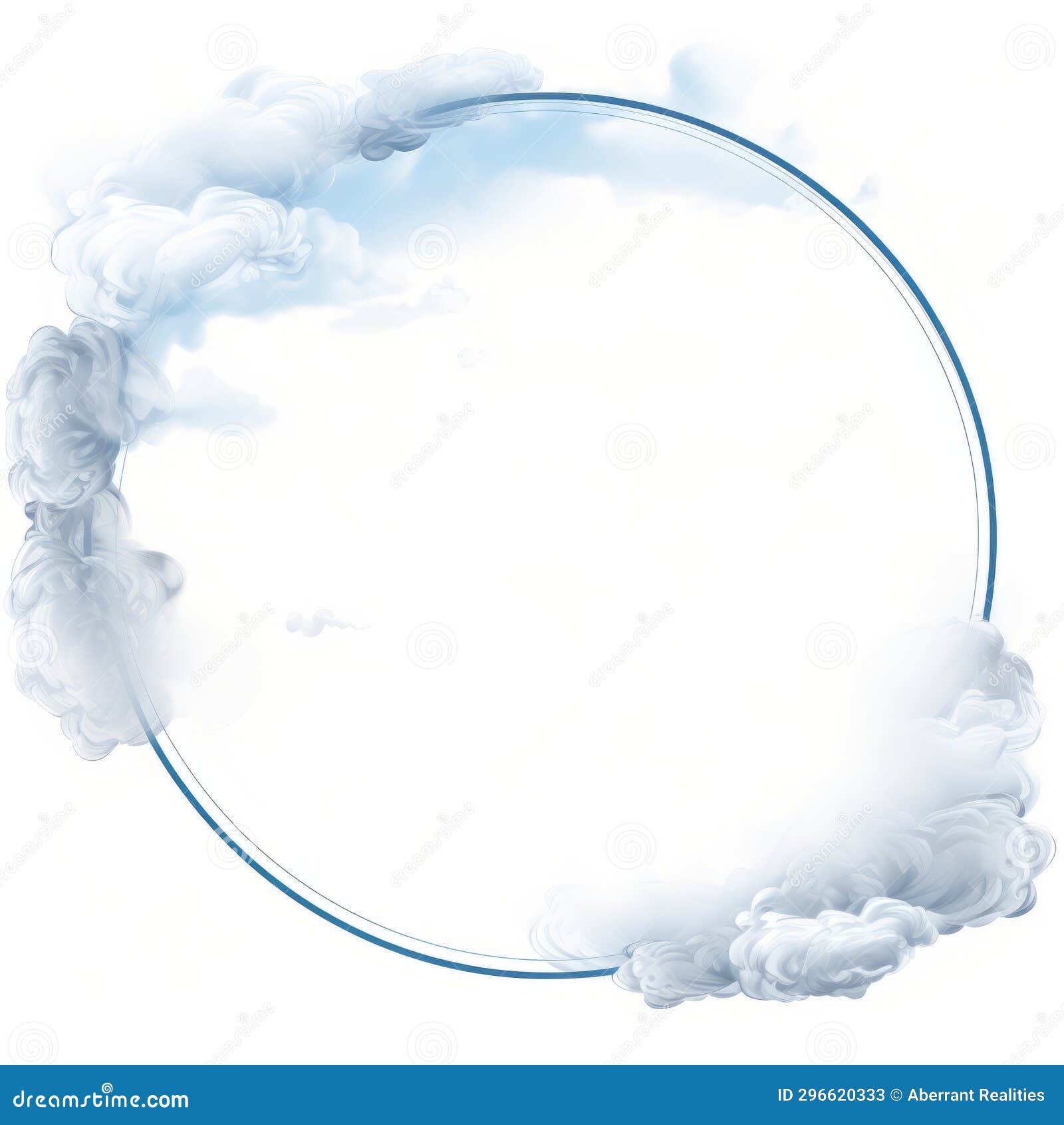 A Circle with Clouds in the Sky on a White Background Stock ...