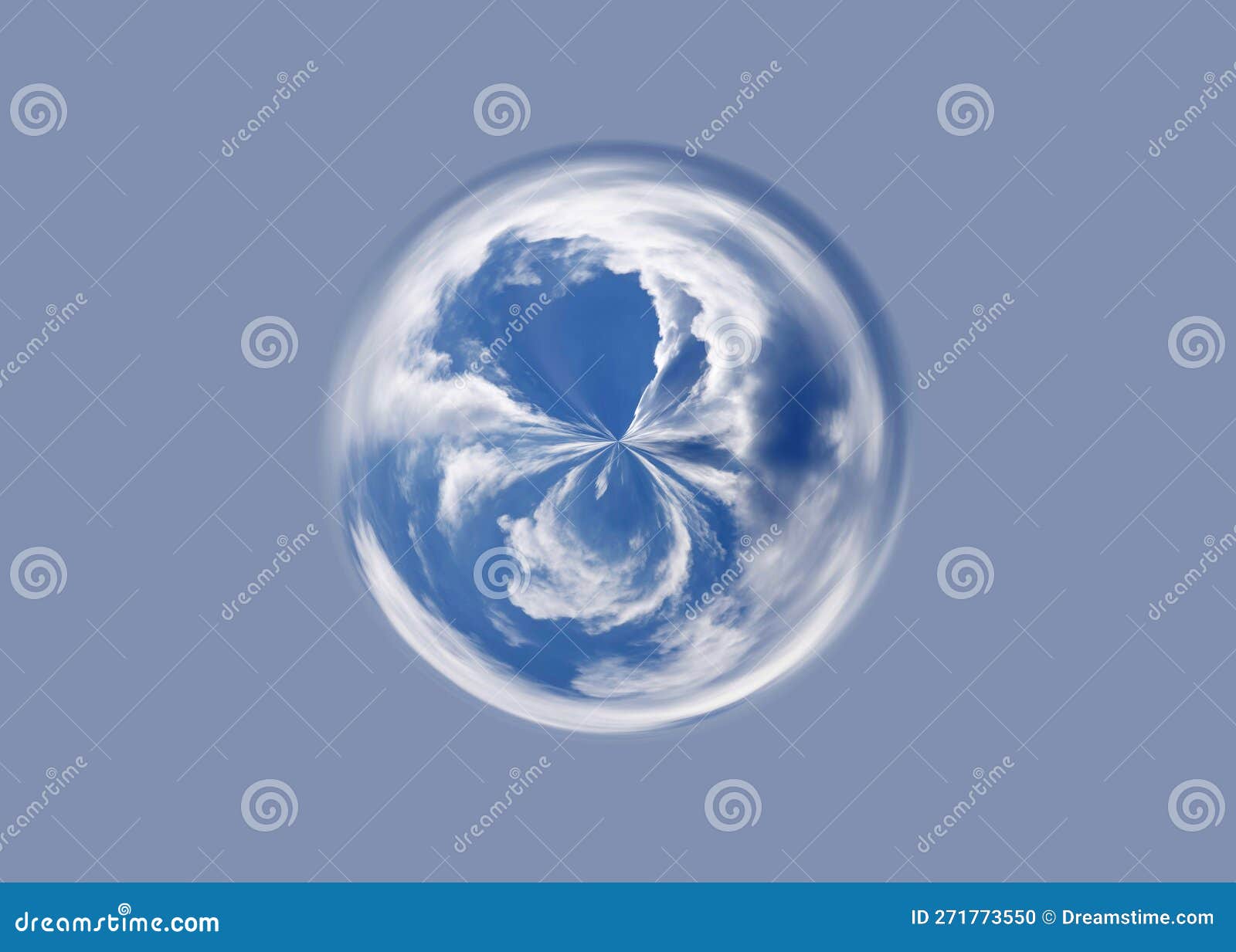 Circle Cloudscape Orb of Bright Blue Sky and Clouds Stock Illustration ...