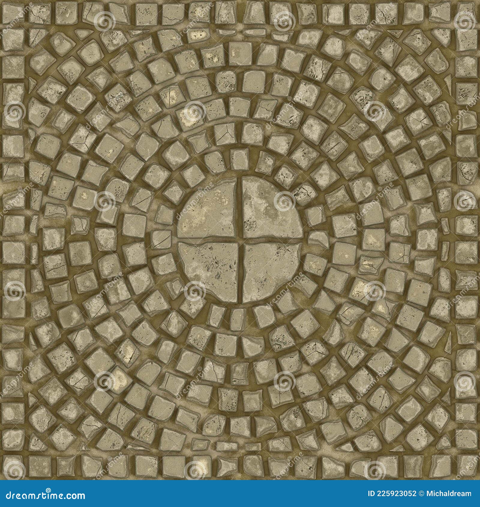 Circle Cobblestone Sidewalk Pavement Stock Illustration - Illustration ...