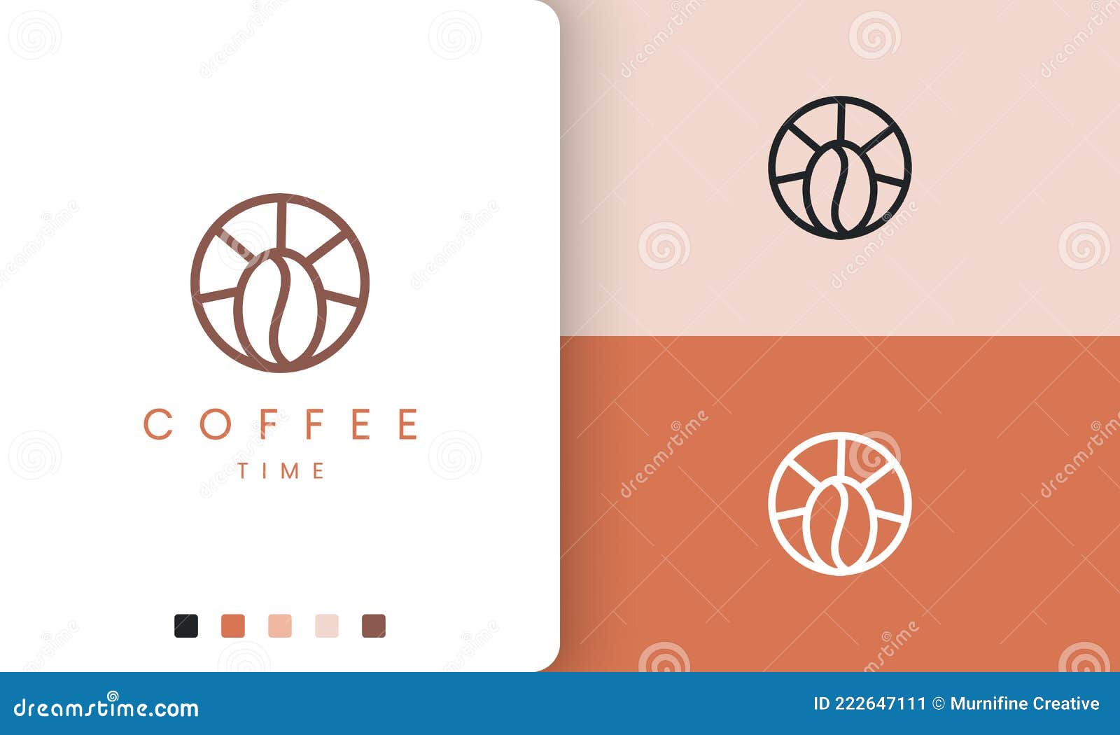 Circle Coffee Bar Logo in Modern and Simple Shape Stock Vector ...