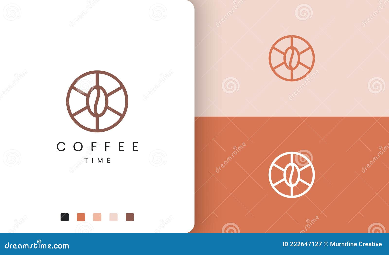 Circle Coffee Logo in Modern and Simple Shape Stock Vector ...