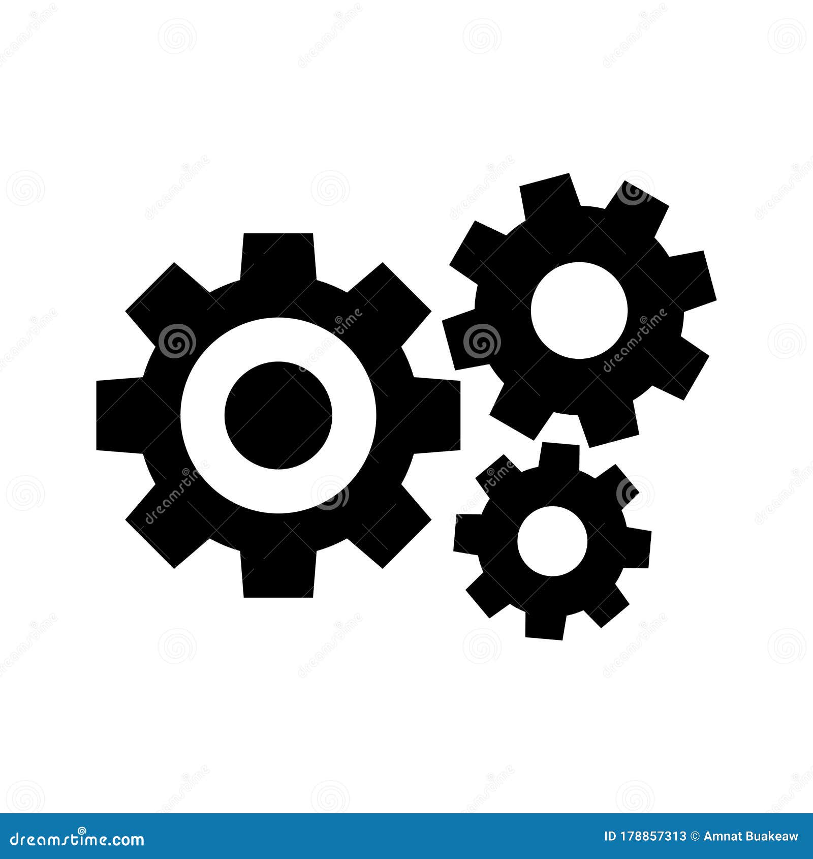 Circle Cog Black for Mechanization Icon Isolated on White, Gear Symbol ...