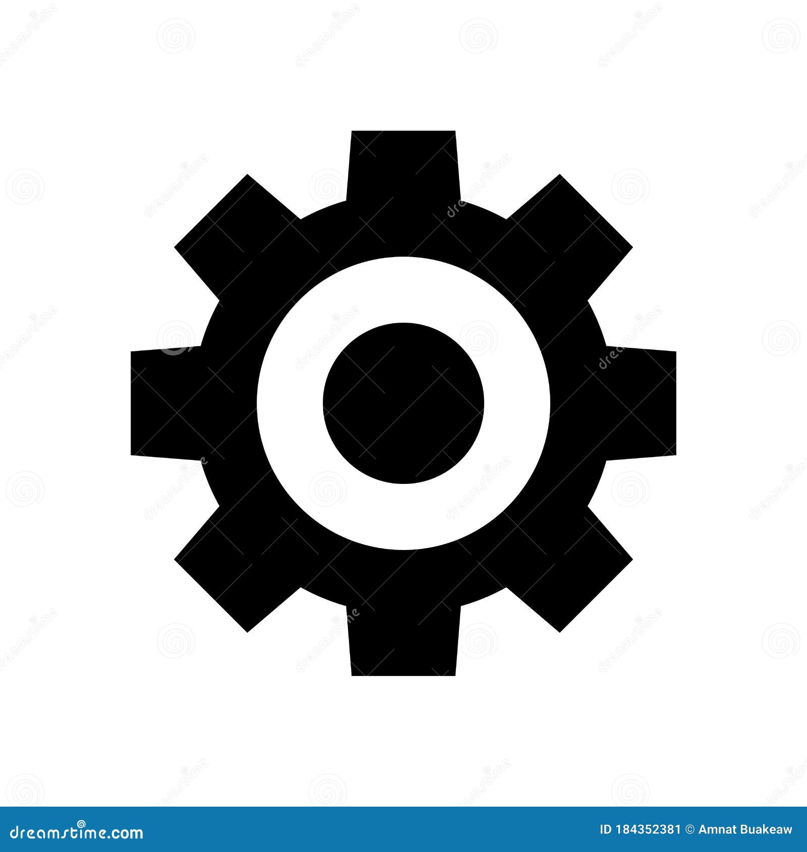 Circle Cog Black for Mechanization Icon Isolated on White, Gear Symbol ...