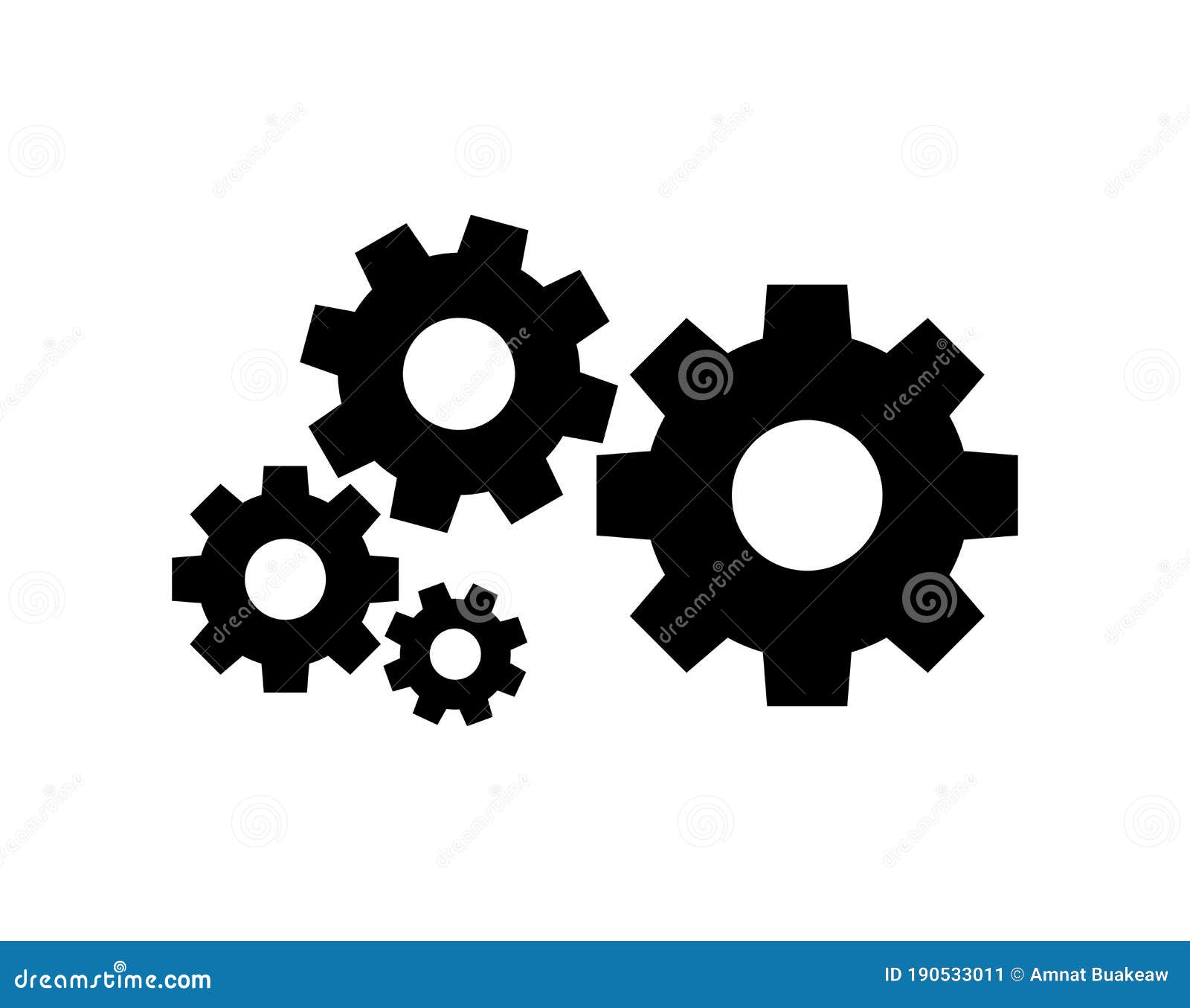 Circle Cog Black for Mechanization Icon Isolated on White, Gear Symbol ...