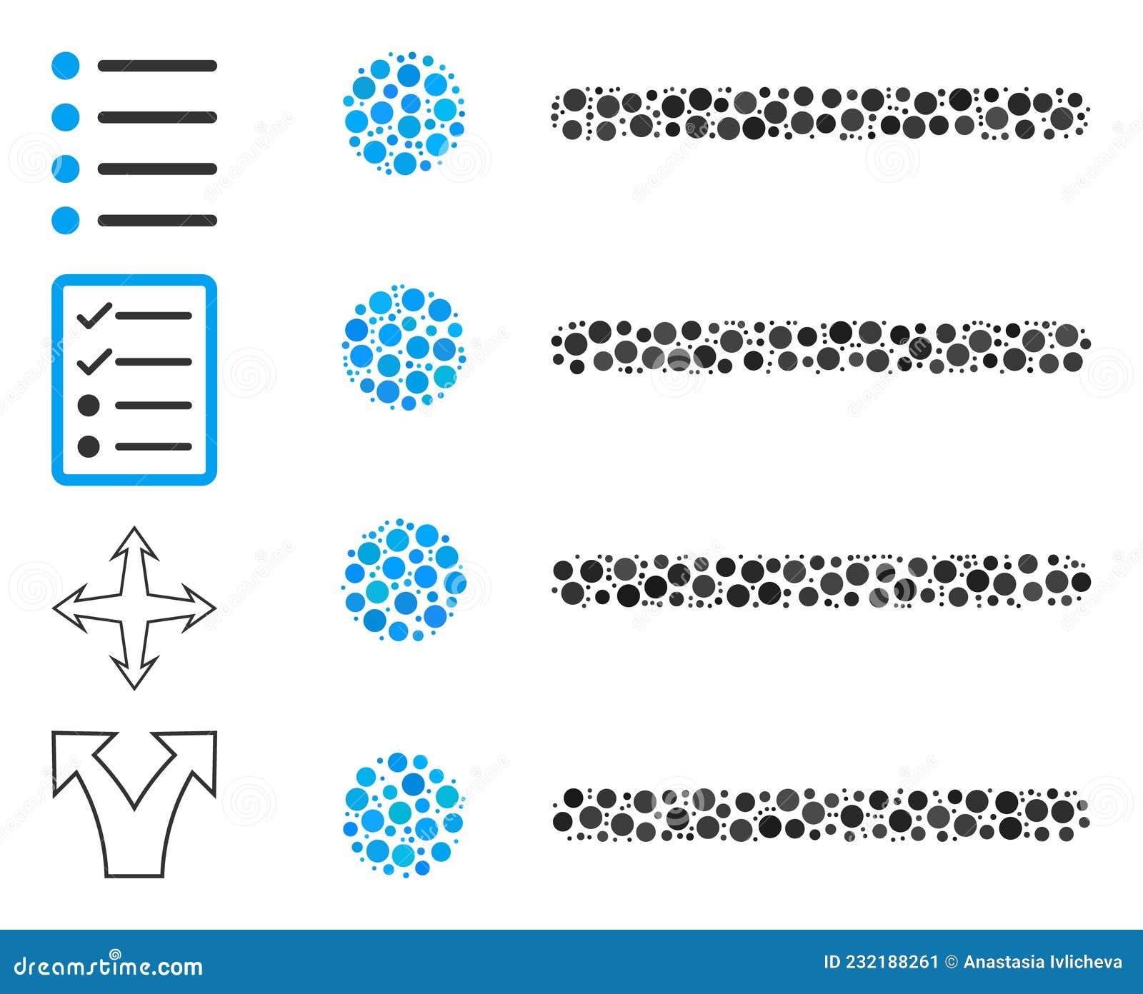 Dotted Items Composition of Round Dots and Similar Icons Stock Vector ...