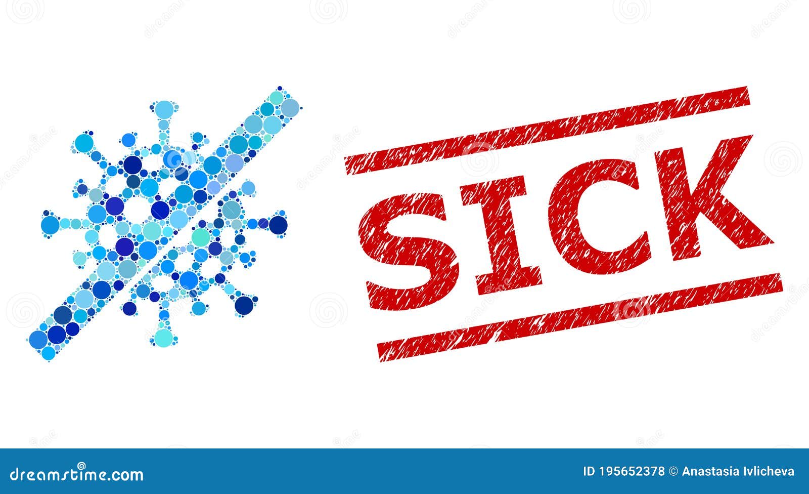 Scratched Sick Seal and No Covid Virus Mosaic of Rounded Dots Stock ...