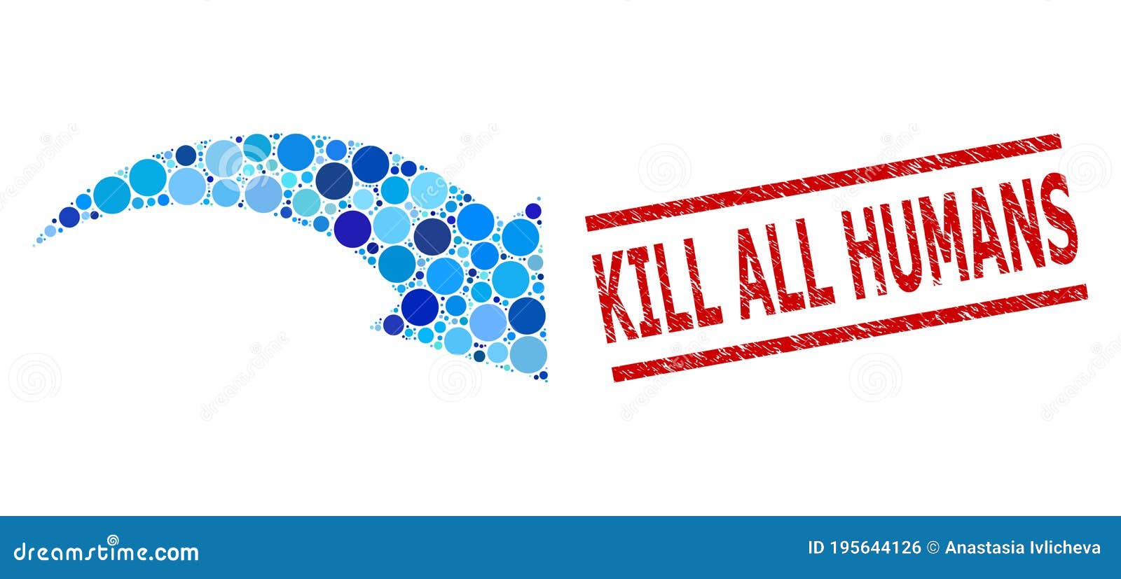 Textured Kill All Humans Stamp Imitation and Redo Mosaic of Round Dots ...