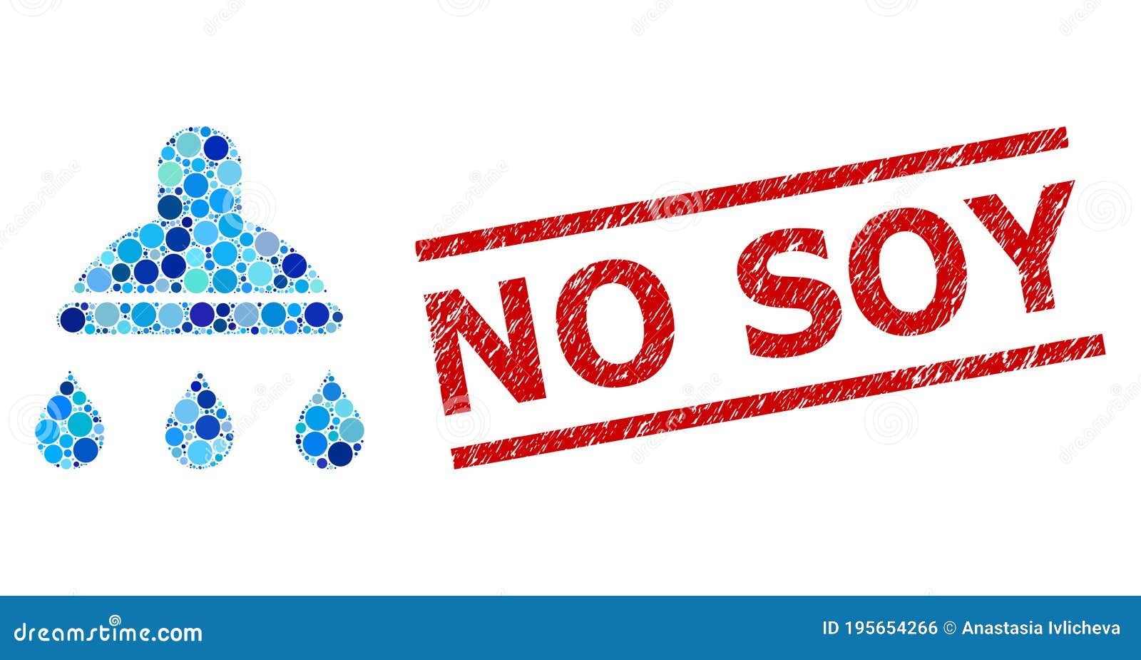 Distress No Soy Stamp Seal and Shower Collage of Round Dots Stock ...