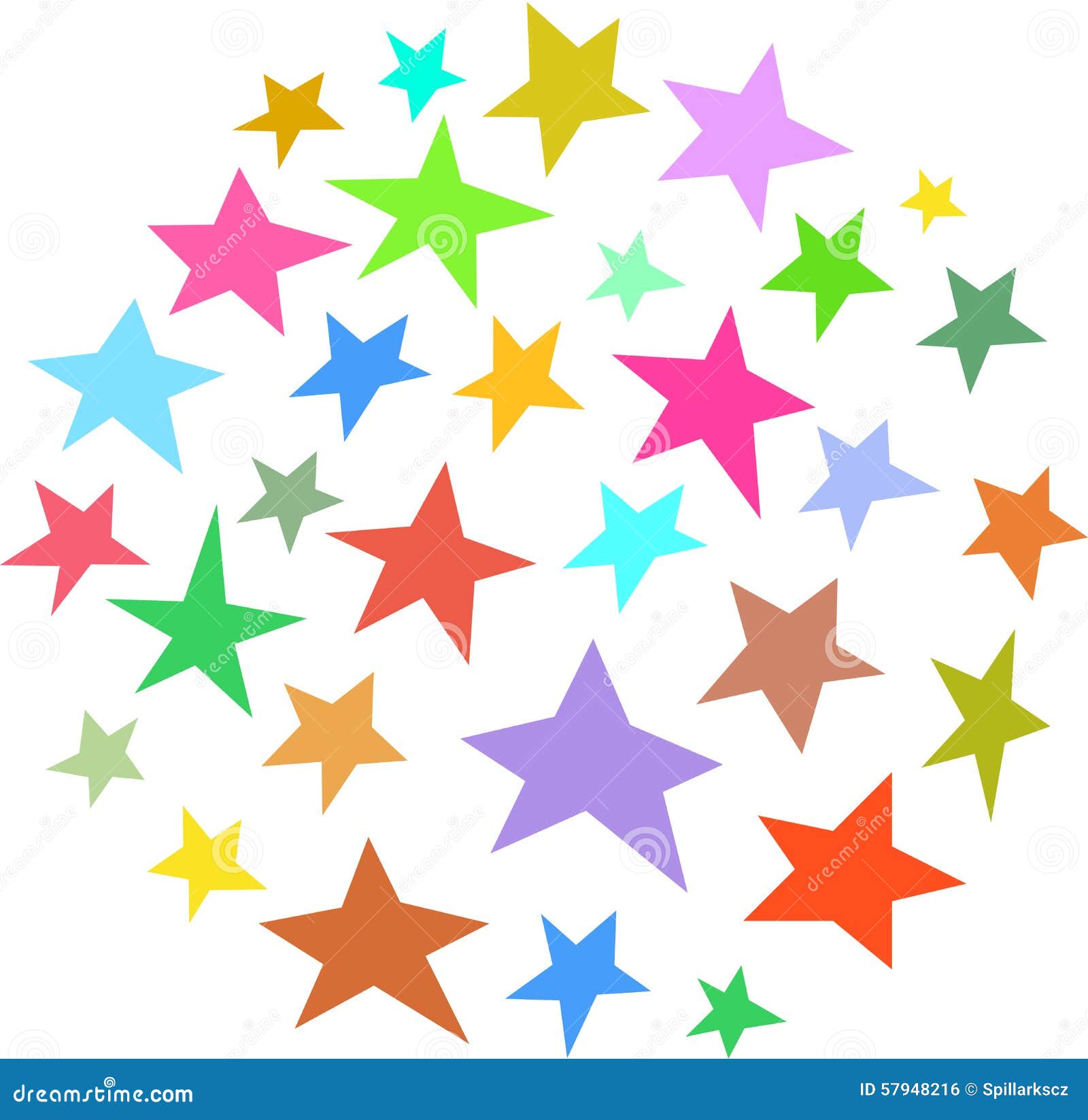 Circle Collection of Irregular Stars Hand-drawn Over White Stock Vector ...