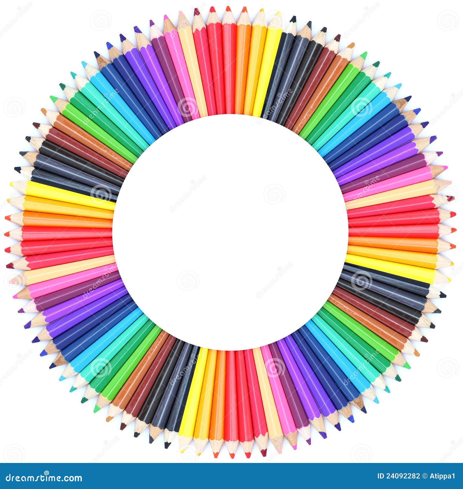 Circle Color Chart Made of Color Pencils Stock Photo - Image of ...