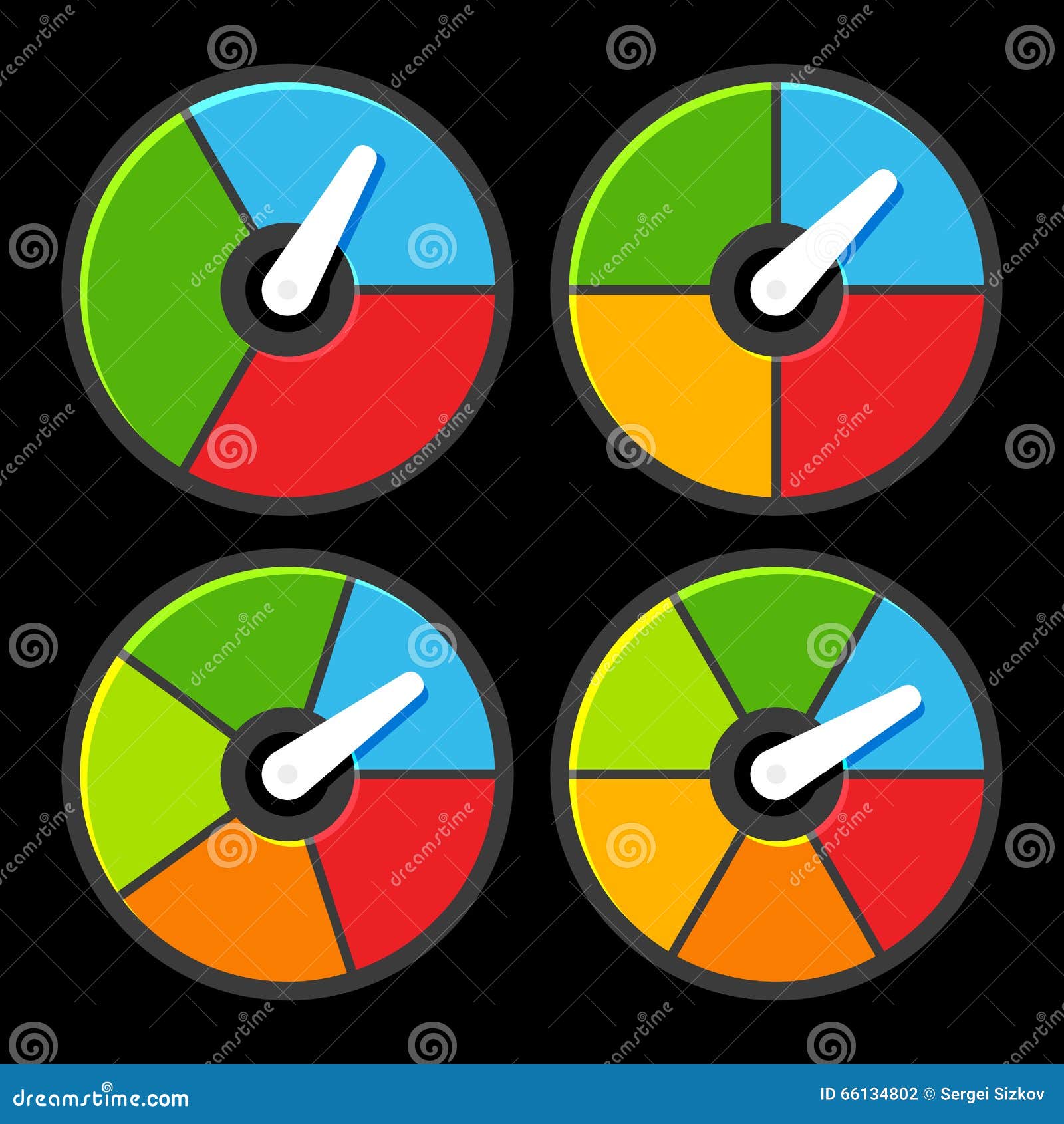 Circle Meter Bar Infographic Cartoon Vector | CartoonDealer.com #87442919