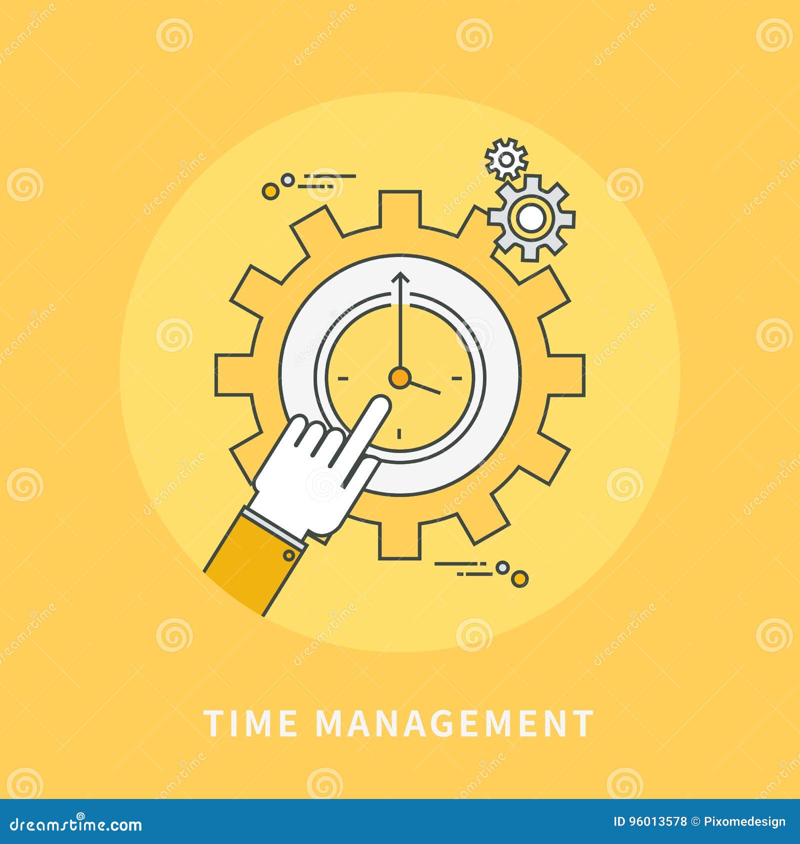 Circle Color Line Flat Design of Time Management, Modern Illustration ...