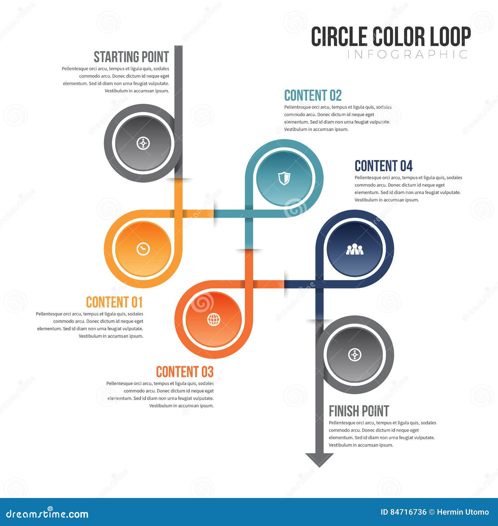 Circle Color Loop Infographic Stock Vector - Illustration of flow ...