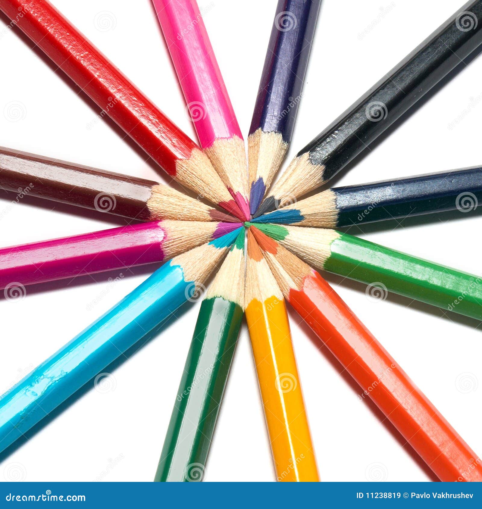 Circle of colored pencils stock image. Image of abstract - 11238819