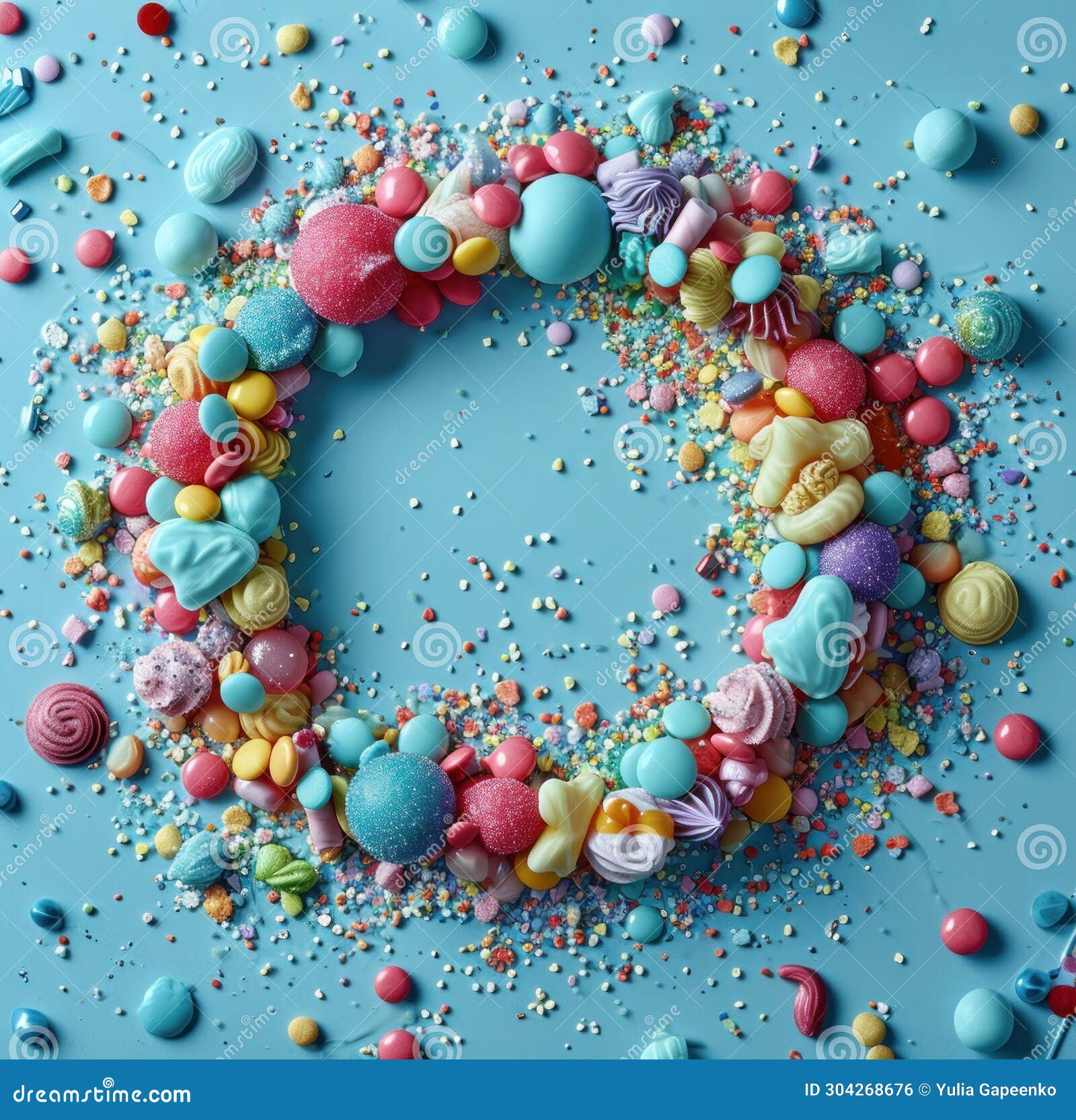 A Circle with Colorful Candy Shaped Around it Stock Photo - Image of ...