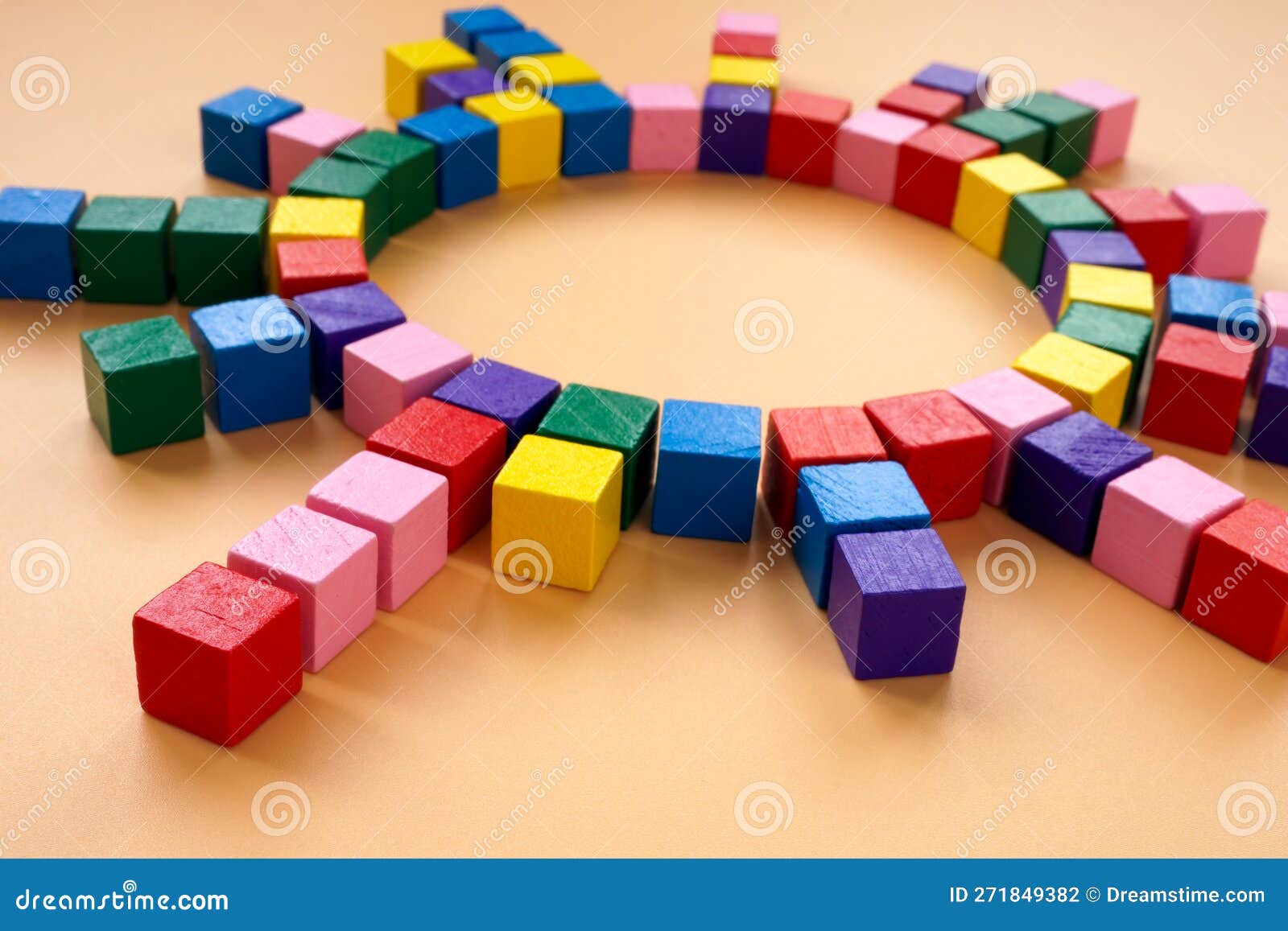 Circle from Colorful Cubes As Symbol of Unity and Cooperation. Stock ...