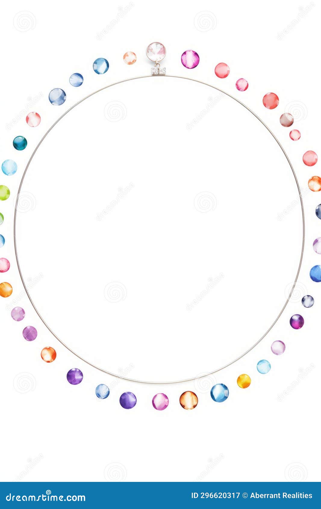 A Circle of Colorful Gems on a White Background Stock Illustration ...