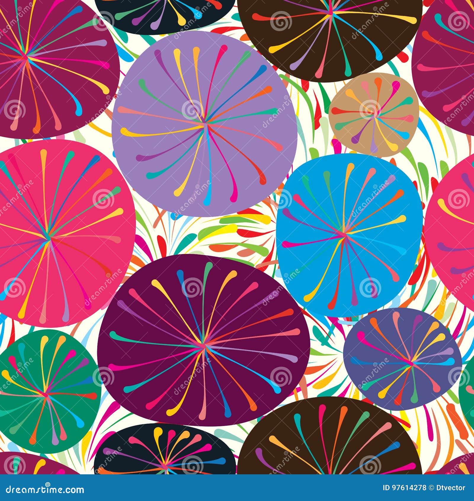 Circle Colorful Inside Seamless Pattern Stock Vector - Illustration of ...