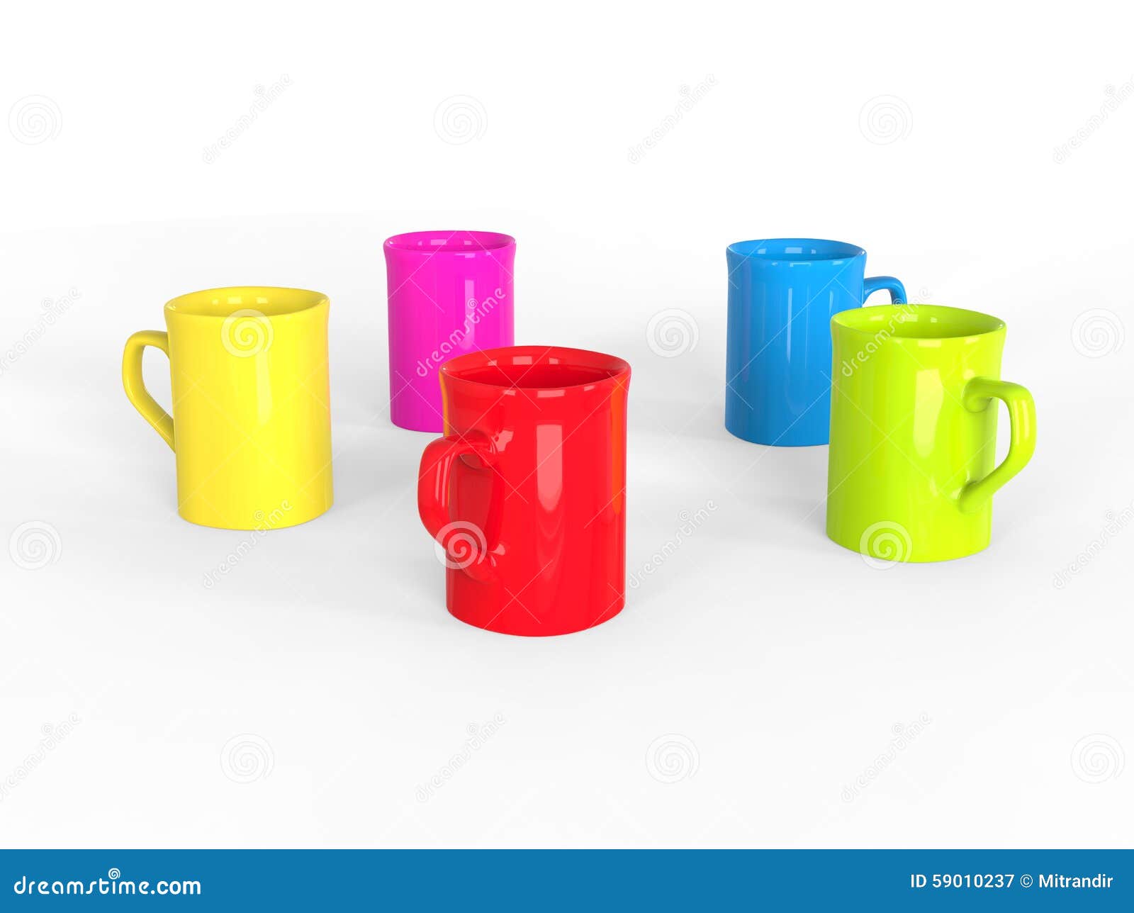 Circle of colorful mugs stock illustration. Illustration of circle ...