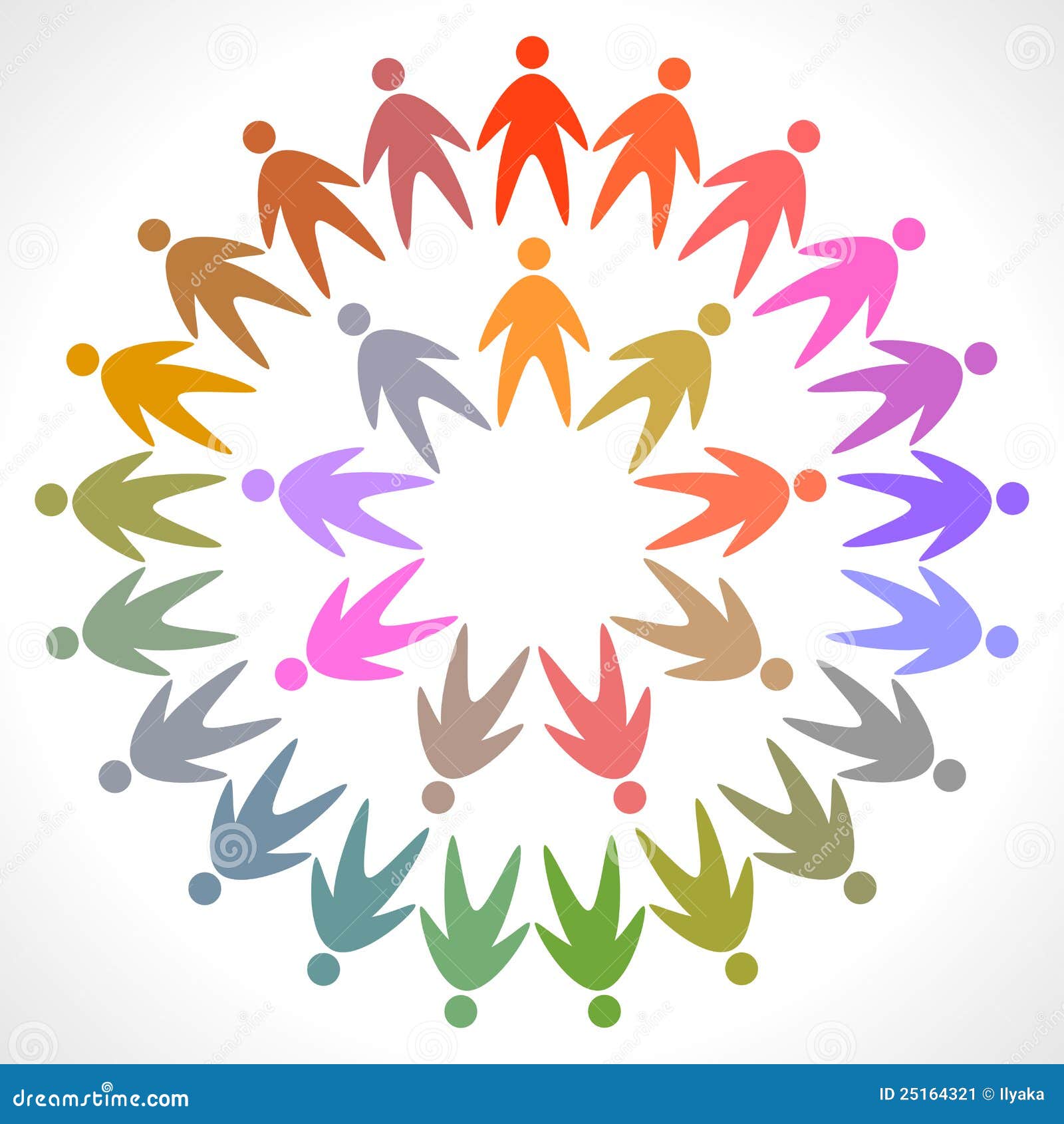 Circle of Colorful People Pictogram Stock Vector - Illustration of ...