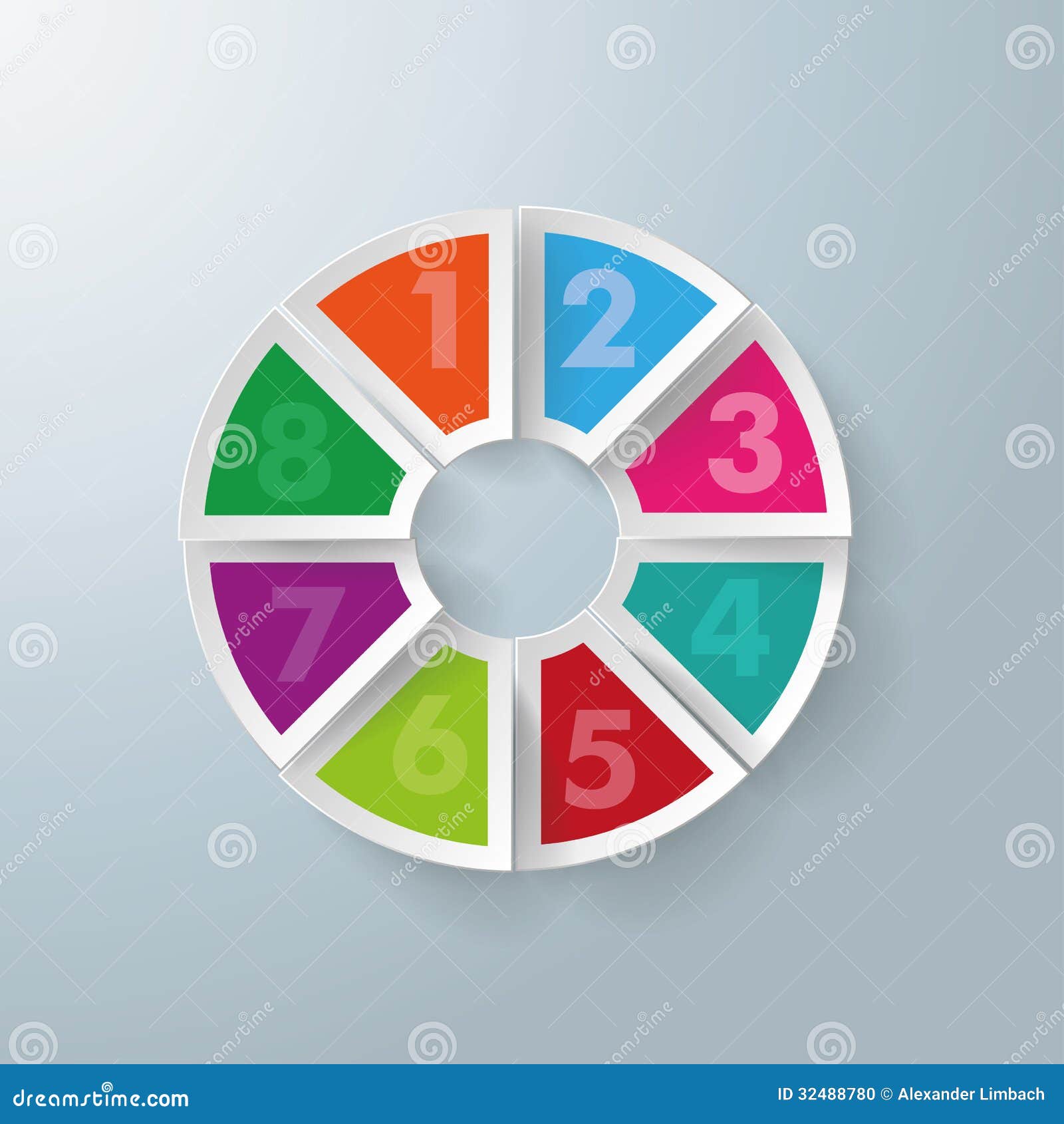 8 Circle Colorful Pieces stock vector. Illustration of futuristic ...