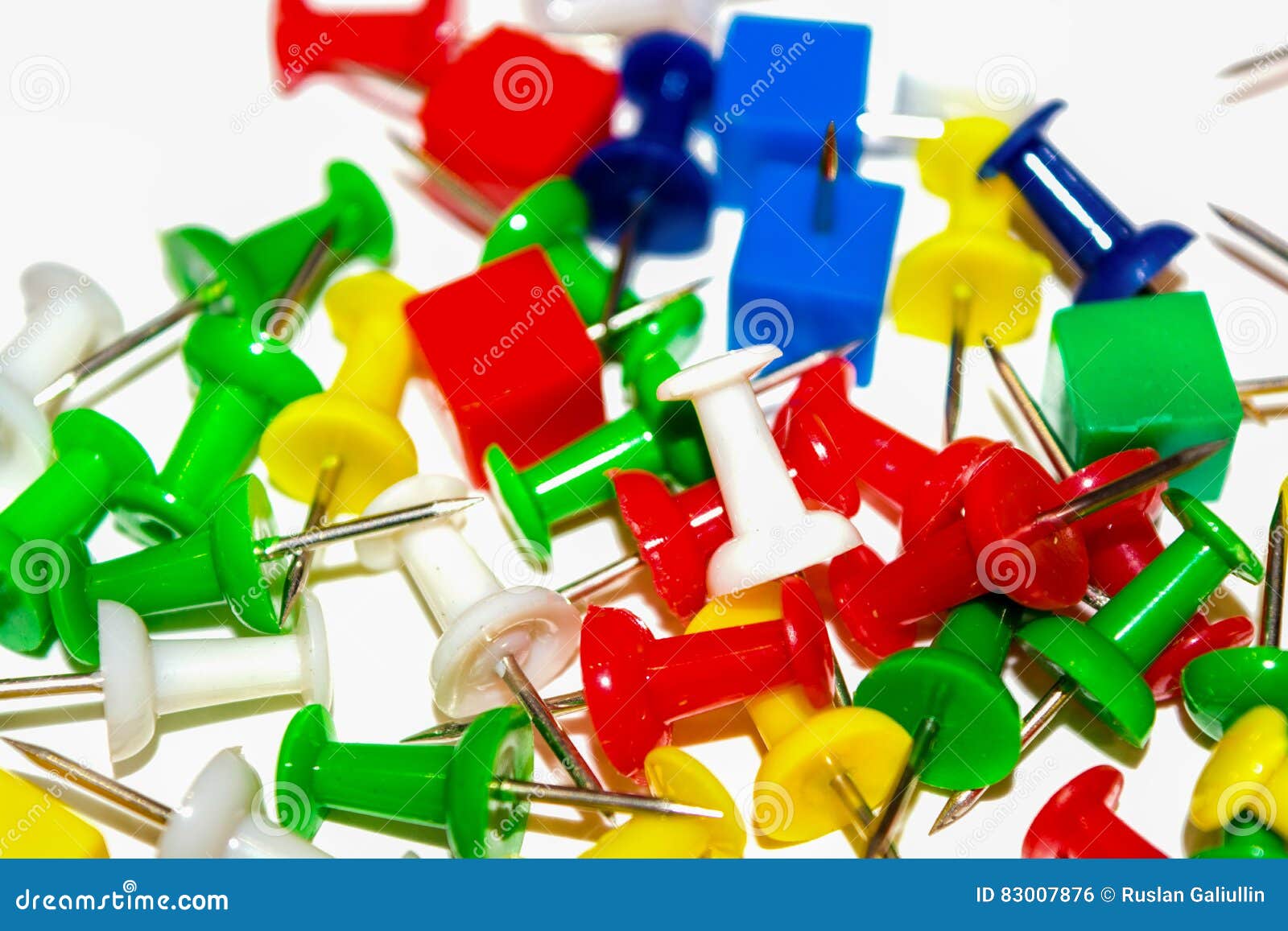 Circle of Colorful Push Pins Isolated Stock Photo - Image of pushpin ...