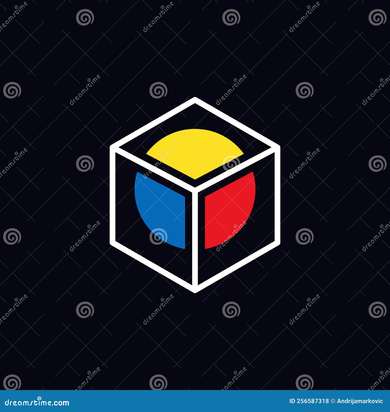 A Circle of Colors in a Cube Stock Vector - Illustration of logo ...
