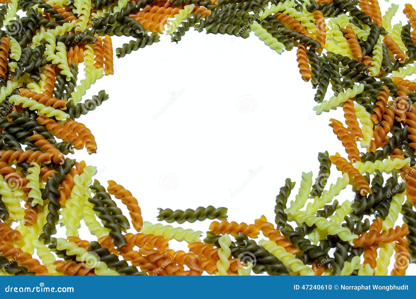 Circle of coloured pasta stock photo. Image of colors - 47240610