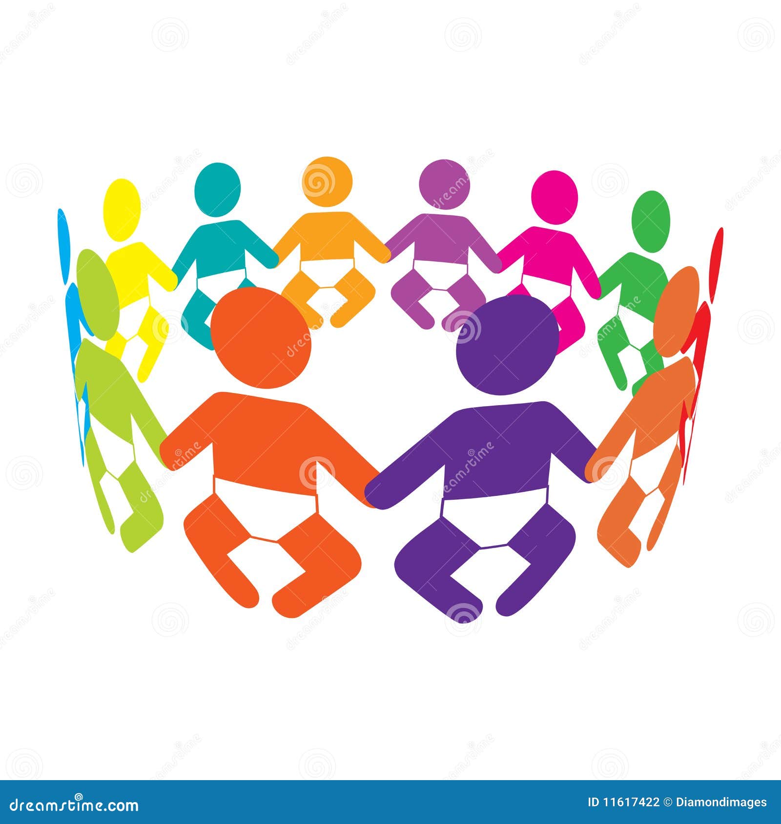 Circle of Colourful Babies stock vector. Illustration of colourful ...