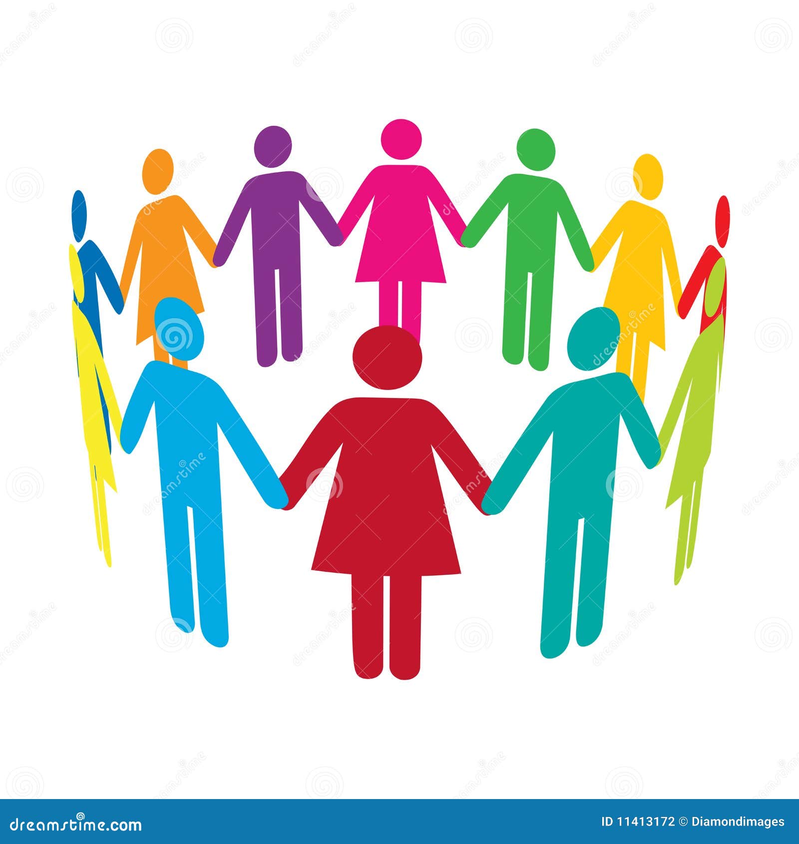 Circle of Colourful People stock vector. Illustration of gathering ...