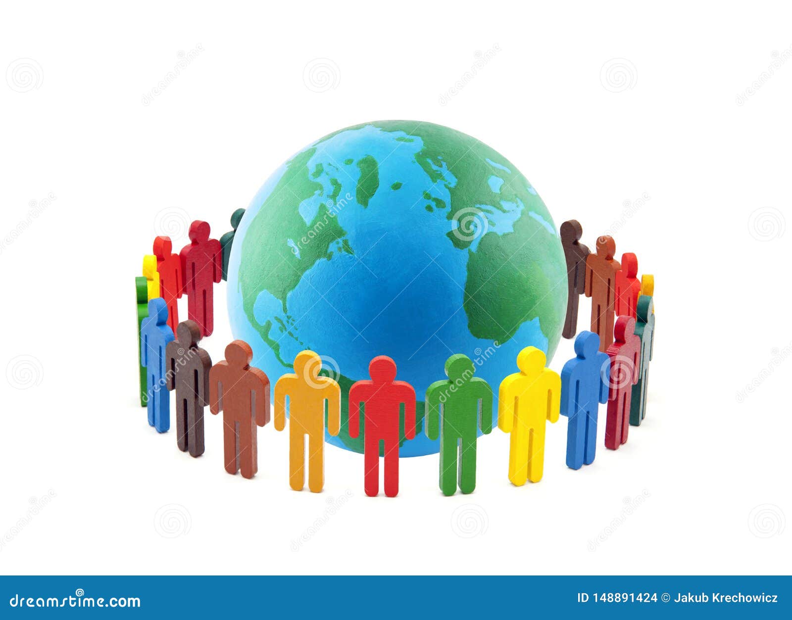 Circle of Colourful People Around the Globe Stock Photo - Image of ...