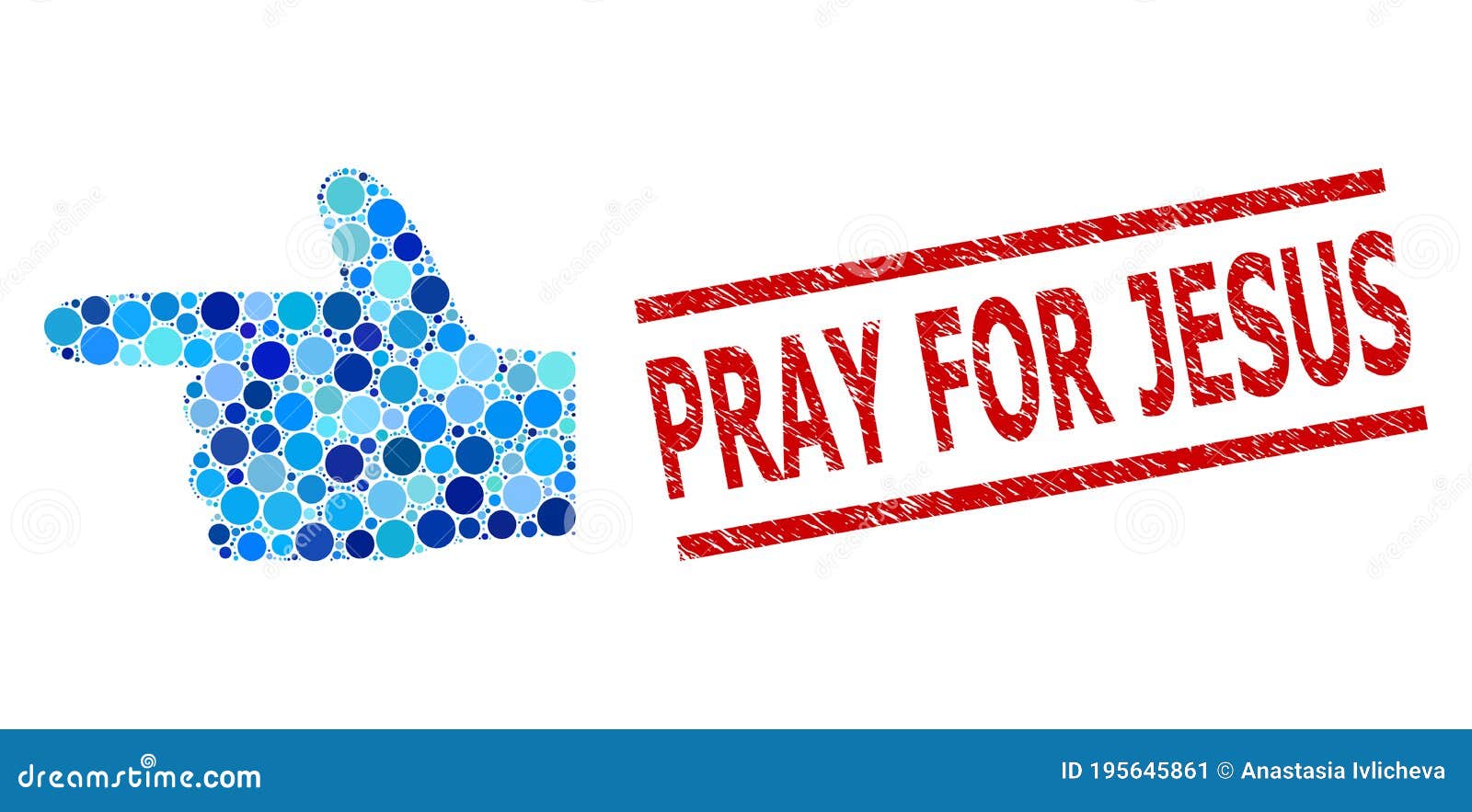 Grunge Pray for Jesus Stamp Print and Hand Pointer Left Composition of ...