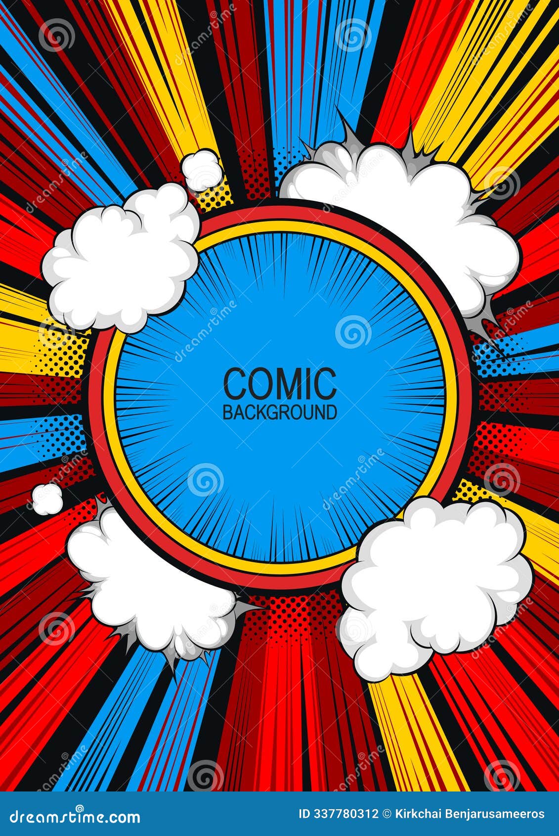 Circle Comic Frame Pop Art Illustration 3 Stock Vector - Illustration ...