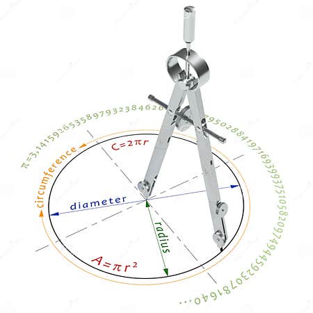 Circle and compasses stock illustration. Illustration of radius - 30734241