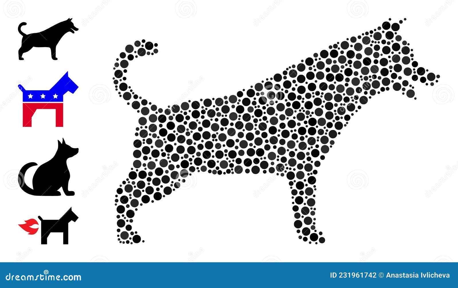Dotted Dog Composition of Circles and Similar Icons Stock Vector ...