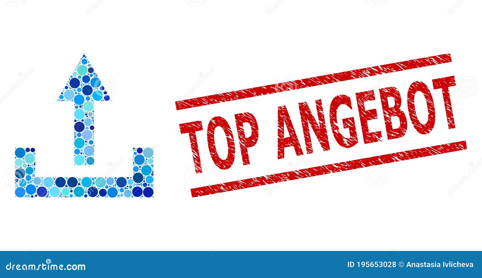 Grunge Top Angebot Stamp Seal and Upload Mosaic of Circles Stock Vector ...