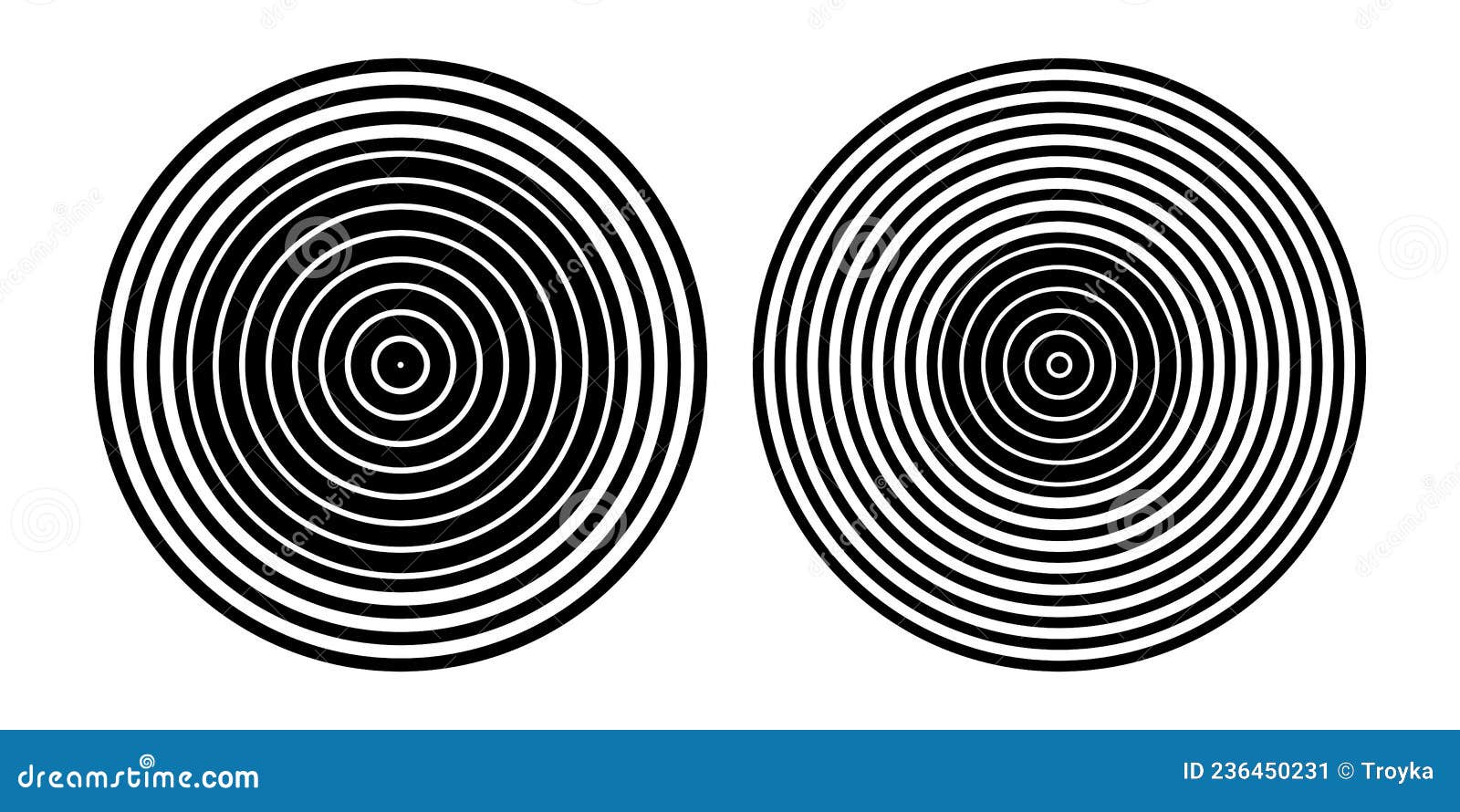 Circle Concentric Rings Patterns. Design Elements Set Stock Vector ...