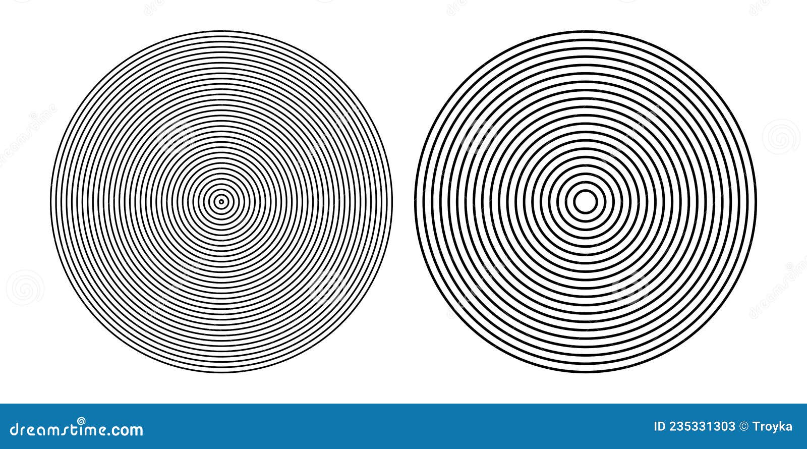 Circle Concentric Rings Patterns. Design Elements Set Stock Vector ...