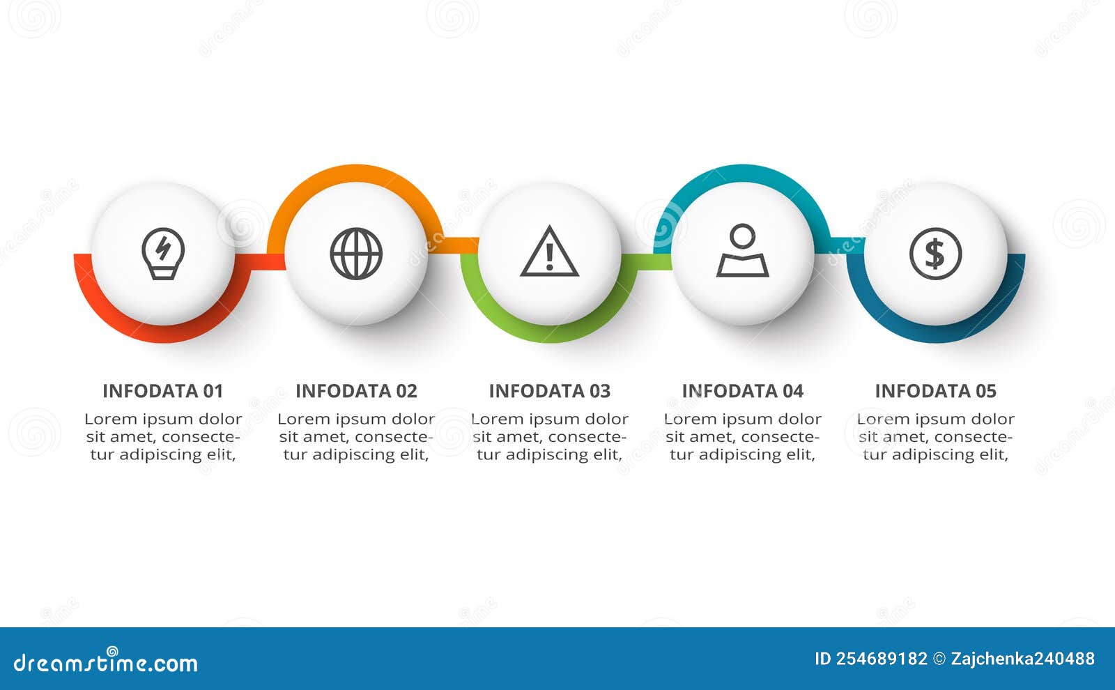 Circle Concept for Infographic with 5 Steps, Options, Parts or ...