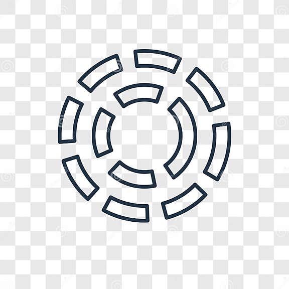 Circle Concept Vector Linear Icon Isolated on Transparent Background ...