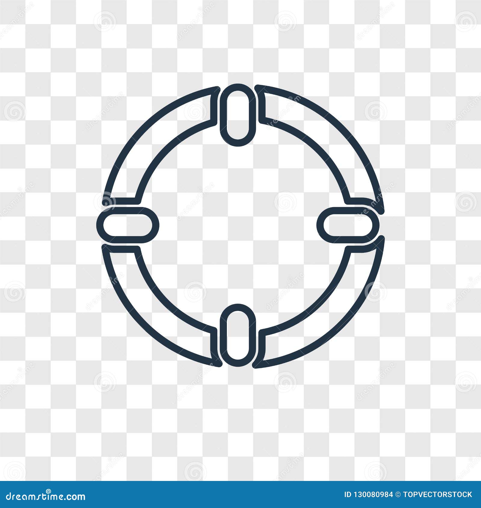 Circle Concept Vector Linear Icon Isolated on Transparent Background ...