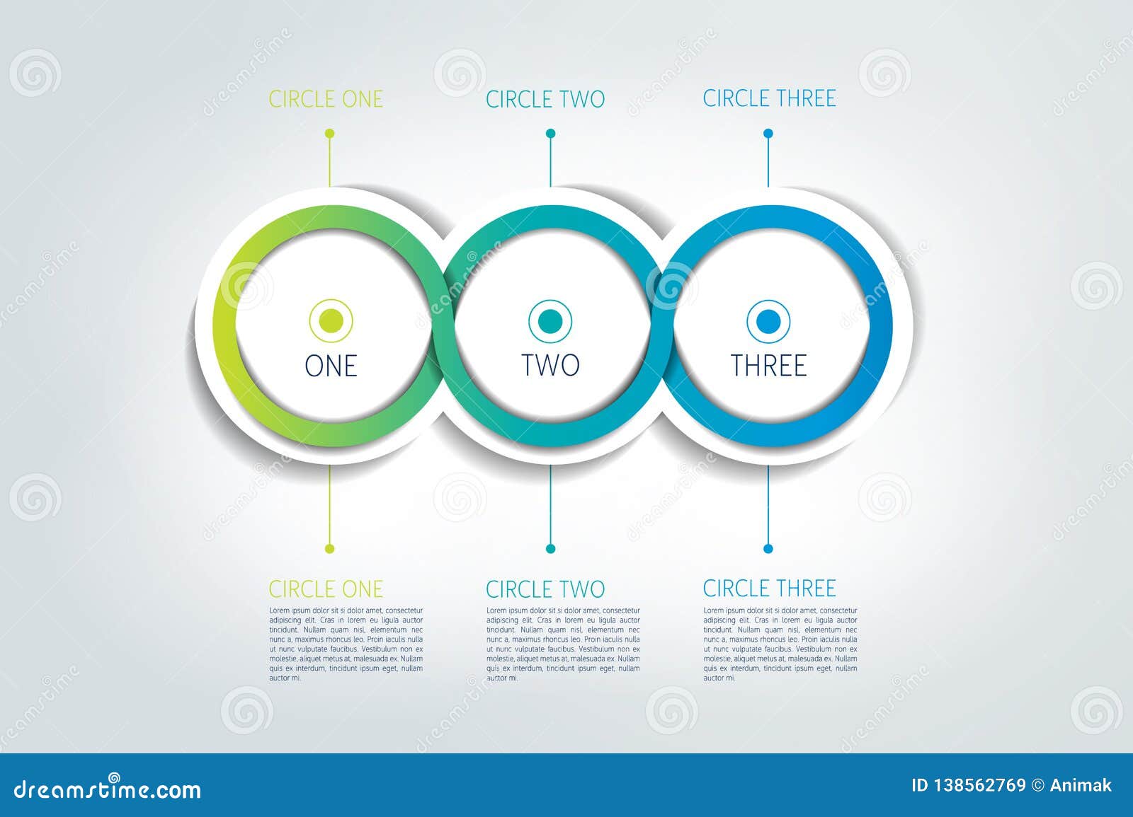 Circle Connected 3D Infographic. Four Labels Stock Vector ...