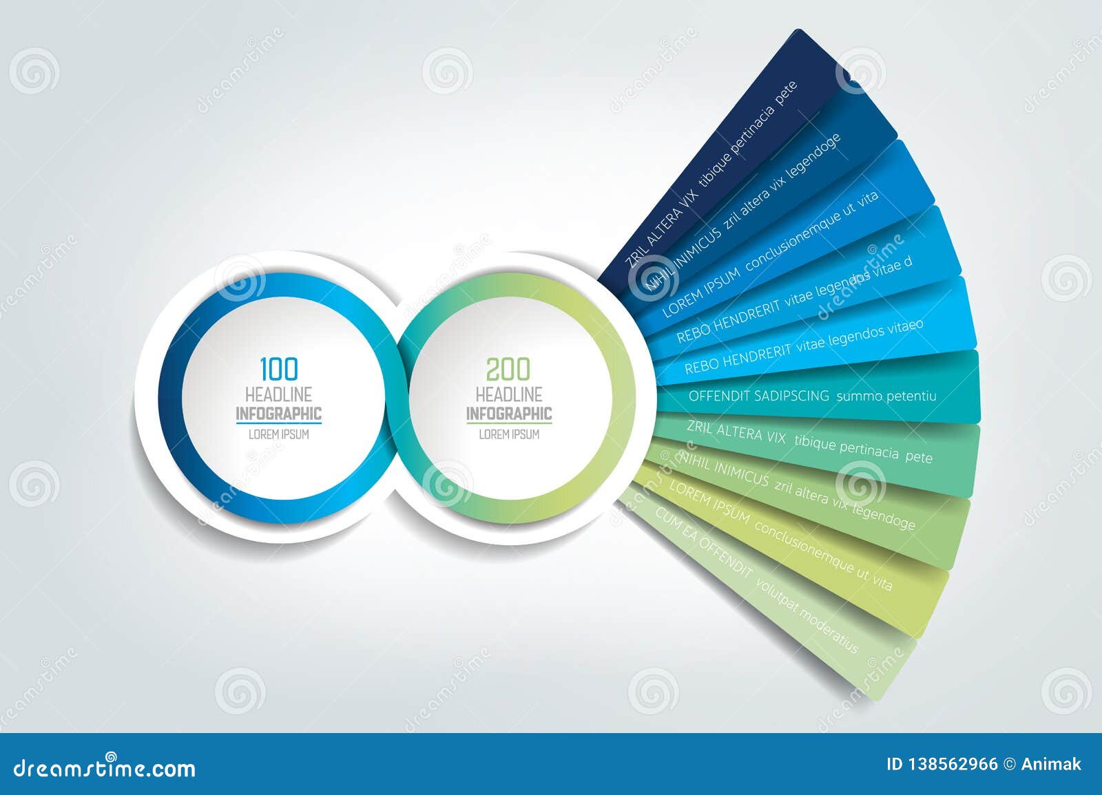 2 Circle Connected 3D Infographic. Two Labels Stock Vector ...