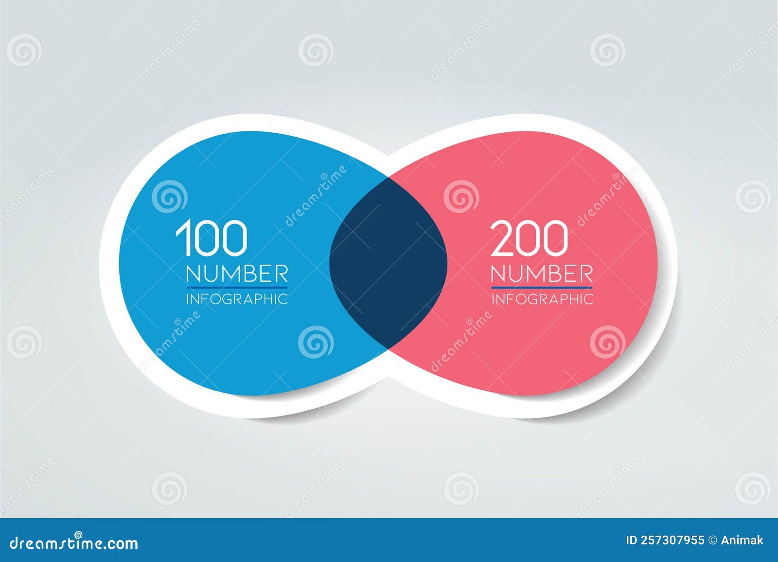 2 Circle Connected 3D Infographic. Two Labels Stock Vector ...