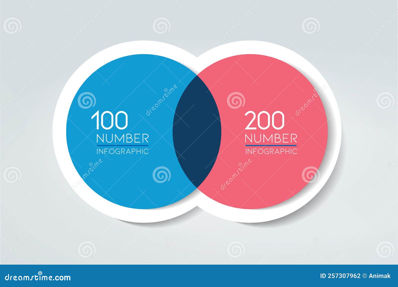2 Circle Connected 3D Infographic. Two Labels Stock Vector ...