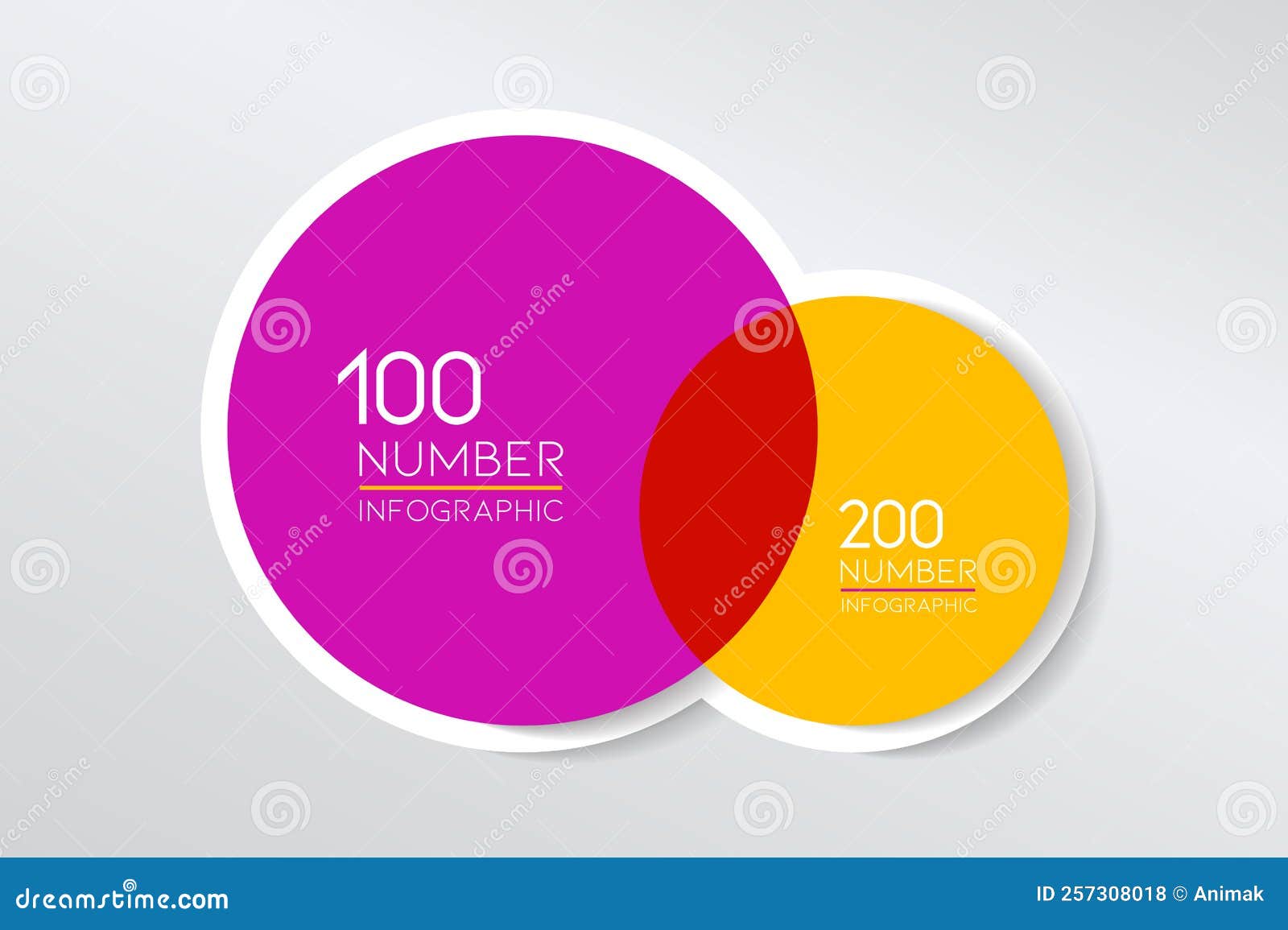 2 Circle Connected 3D Infographic. Two Labels Stock Vector ...